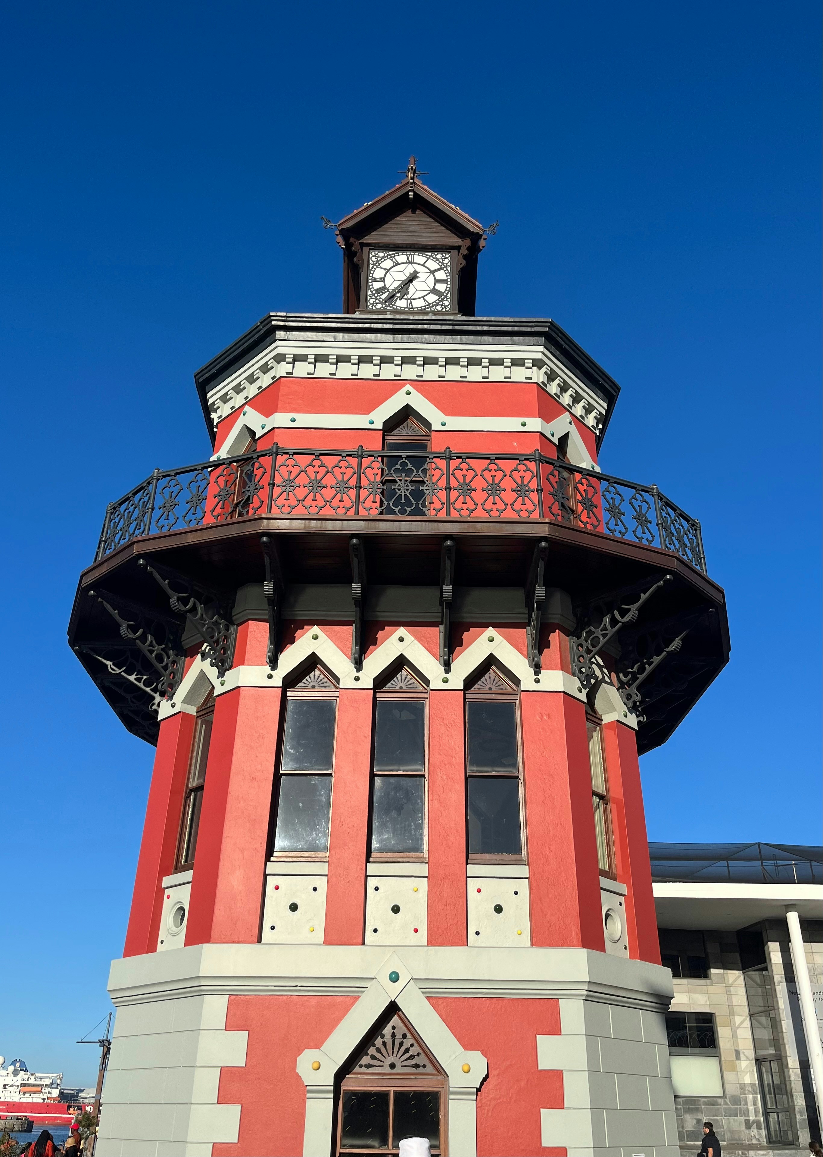 Crimson Clocktower Reaching Toward the Azure Sky
