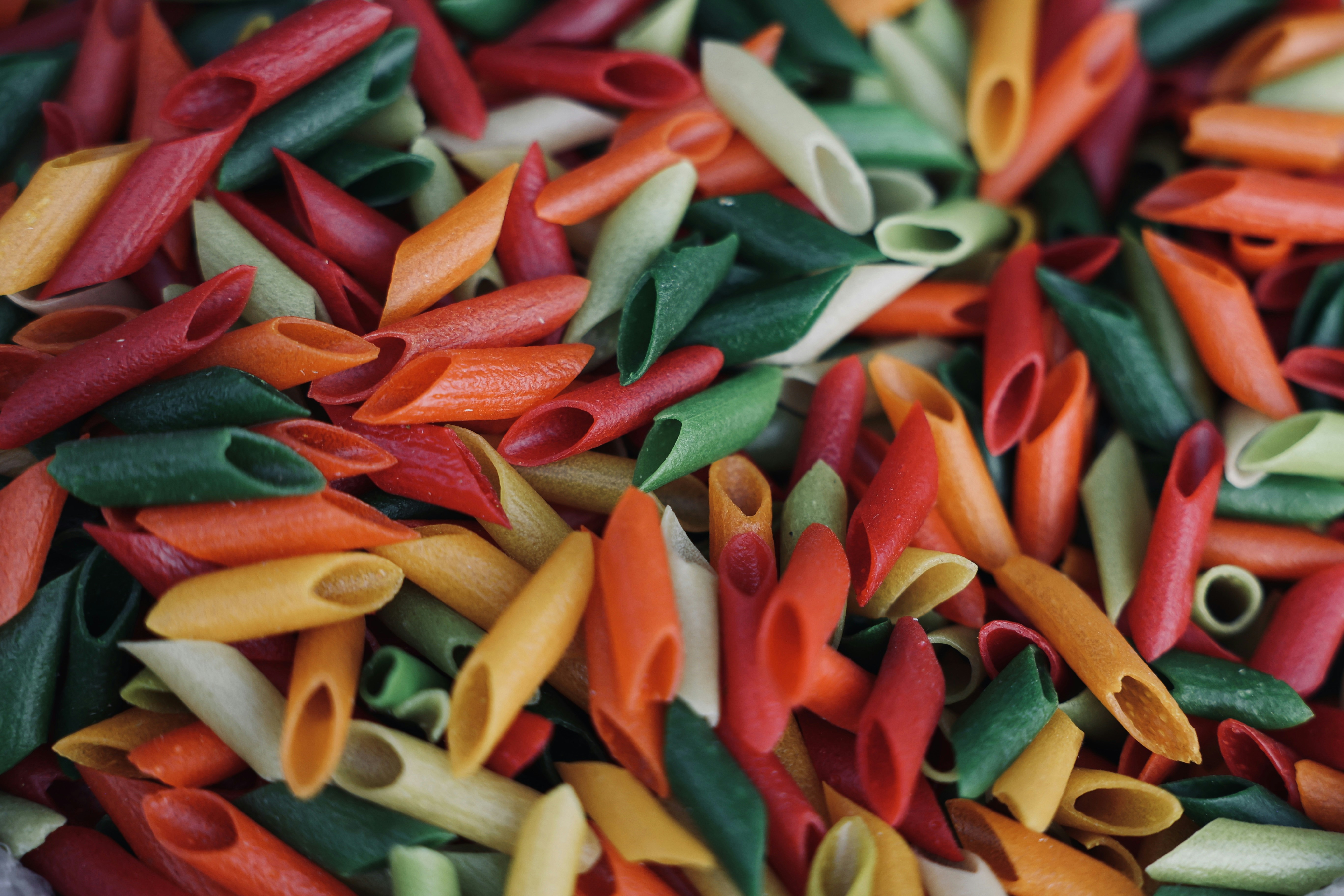 A close up of a pile of colored pasta photo – Free Jammu and kashmir ...