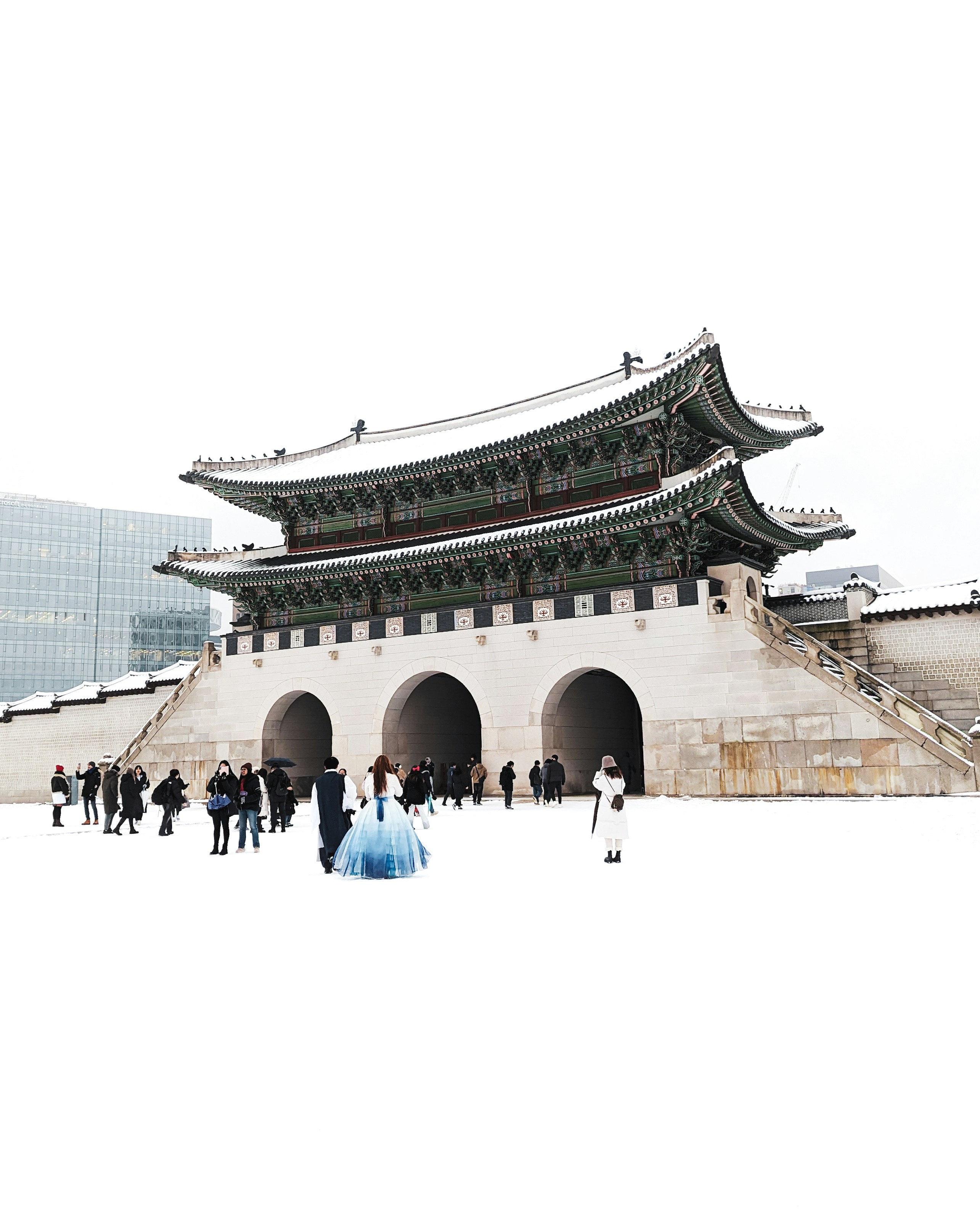 Gyeongbokgung Palace in winter, in the heart of Seoul.