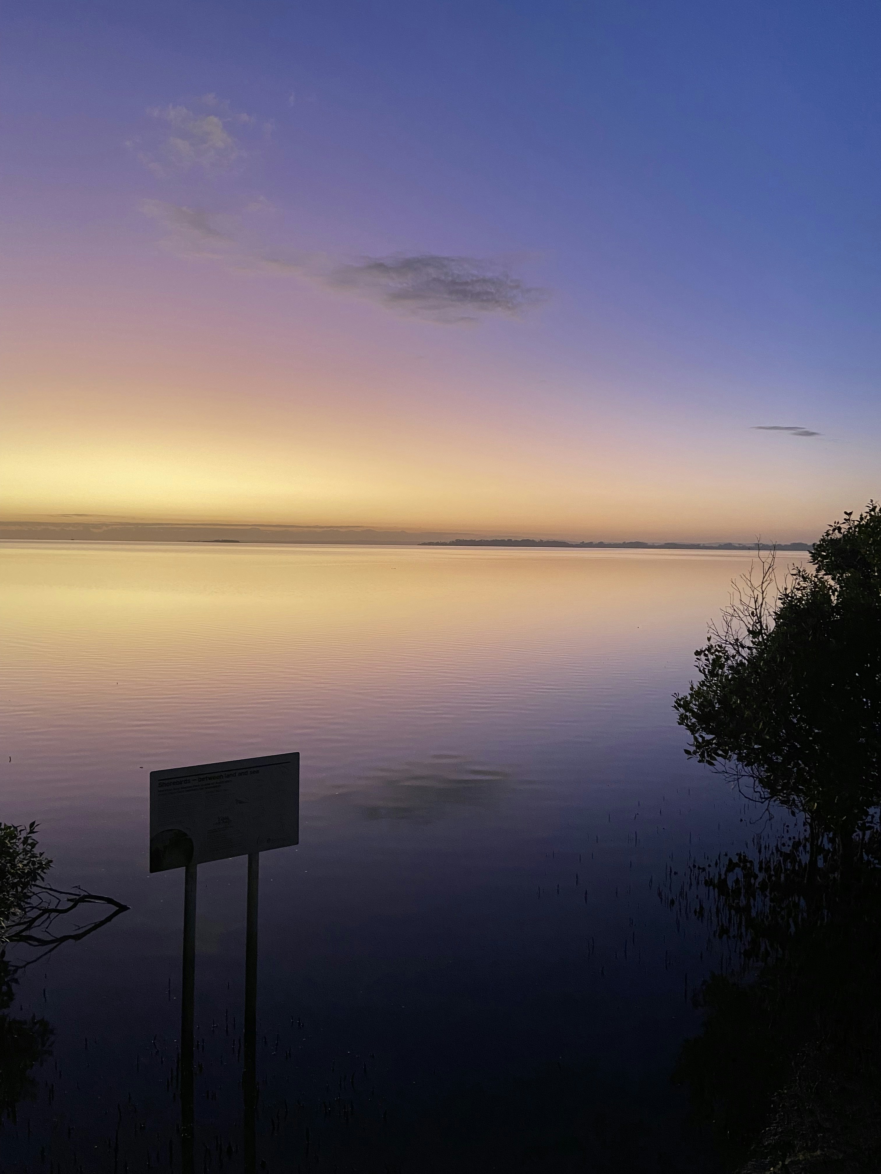 Silent Golden Horizon Over Still Water