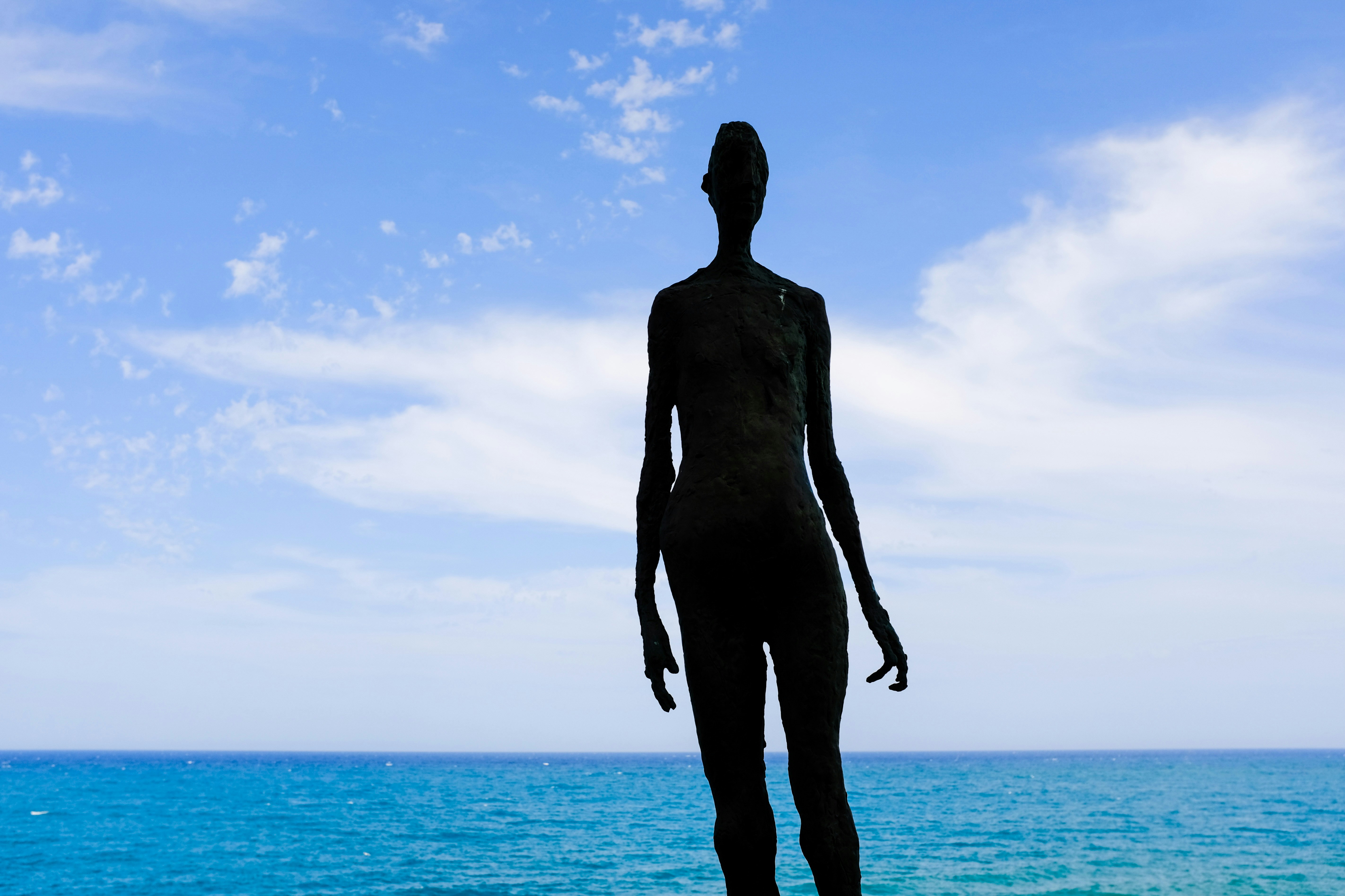 Silhouette at Sea: A Liminal Figure Against the Horizon