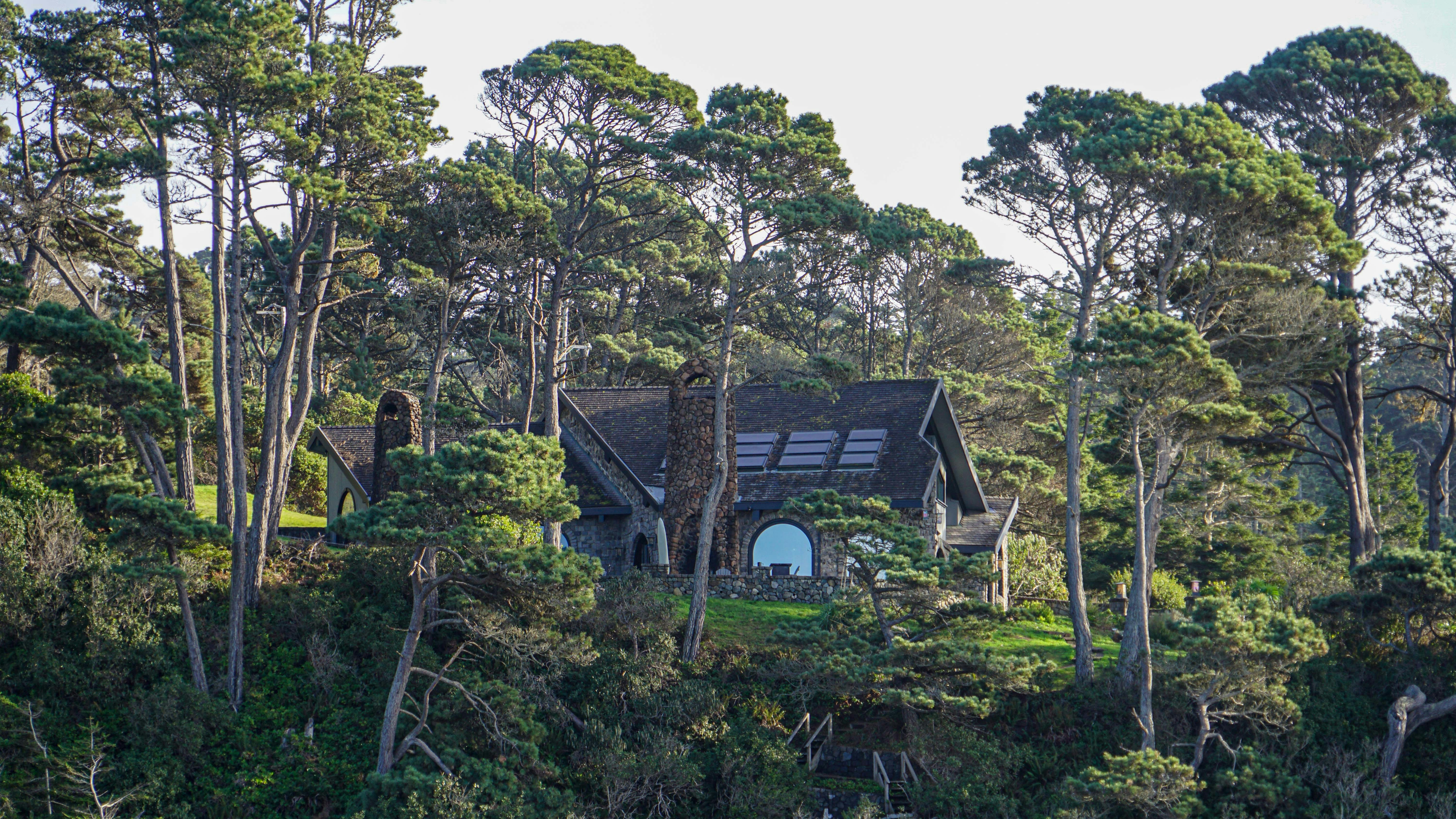 A house in the woods surrounded by trees photo – Free Mendocino Image ...