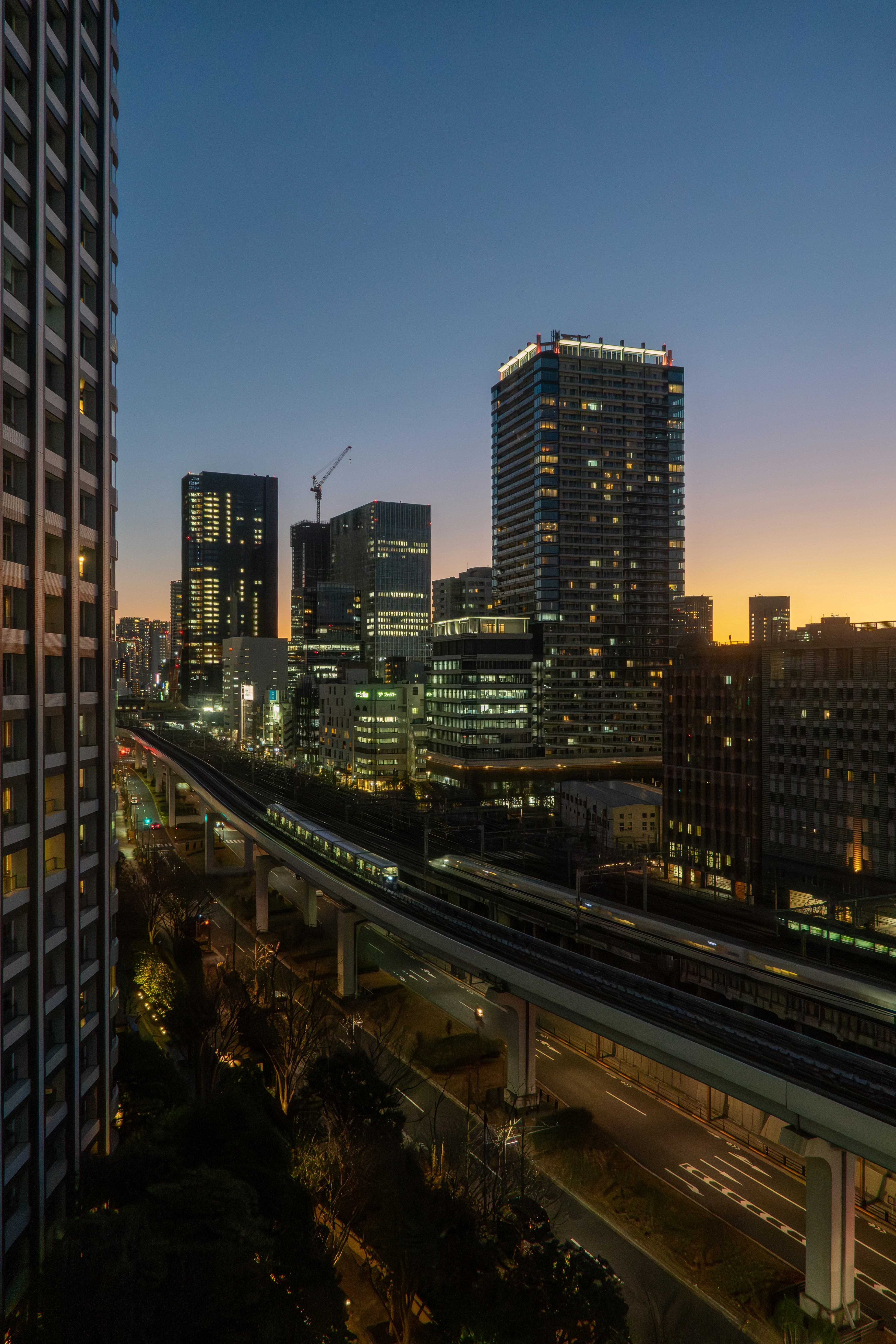a view of a city at night from a high rise