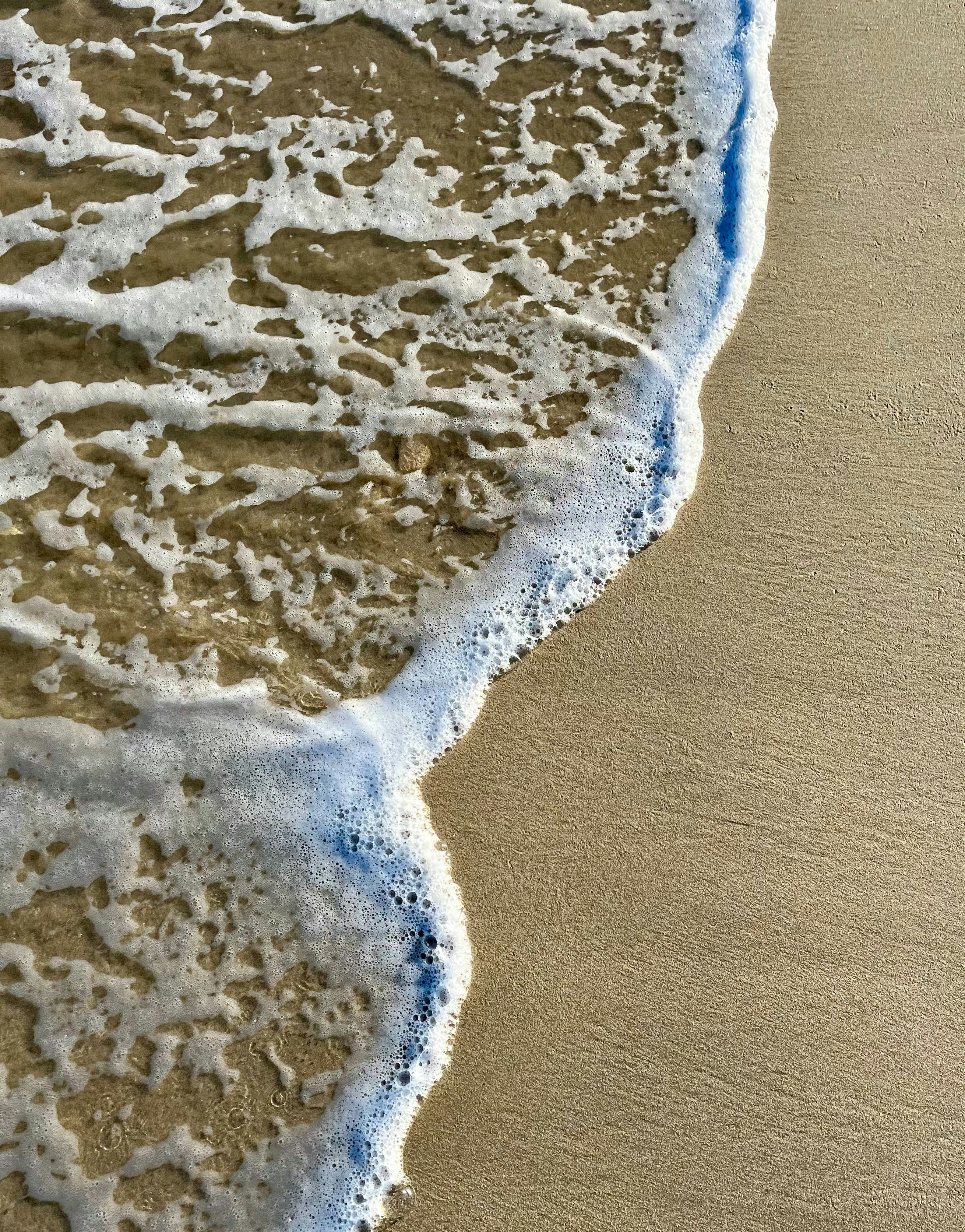 Foam Lace Tracing a Sunlit Shore