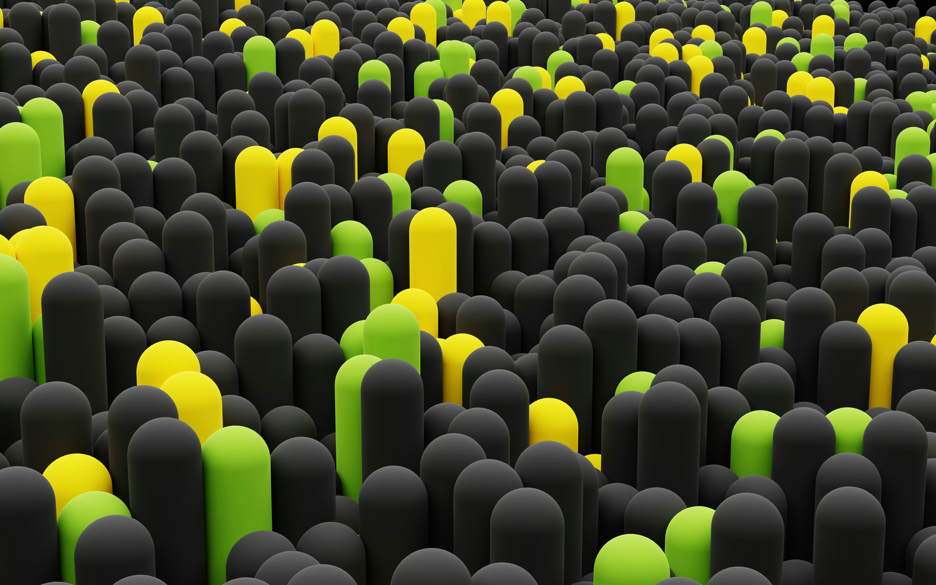 A large group of black and yellow objects photo – Free Cylinder Image ...