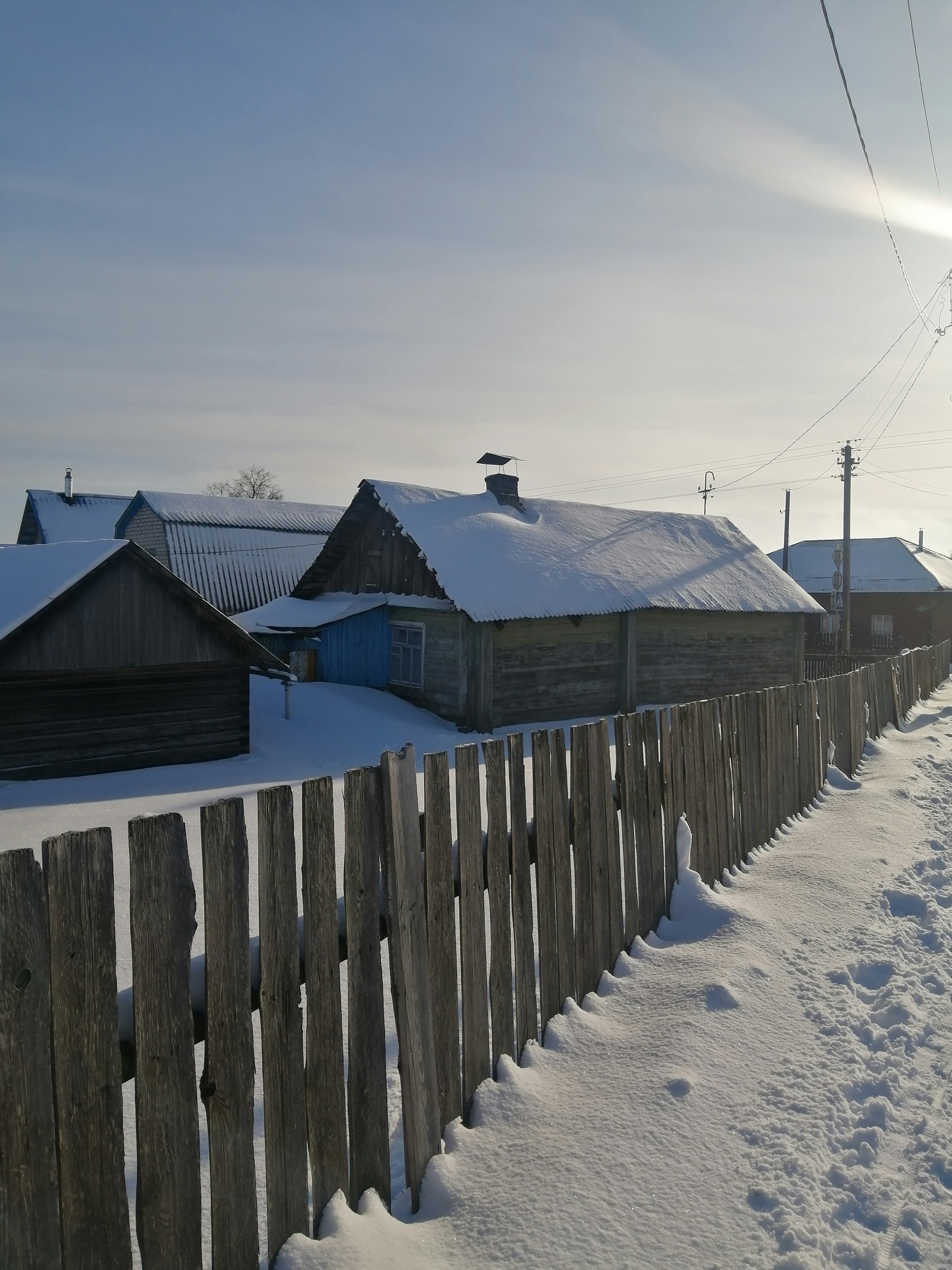 Along the Frosted Fence: A Quiet Winter Village