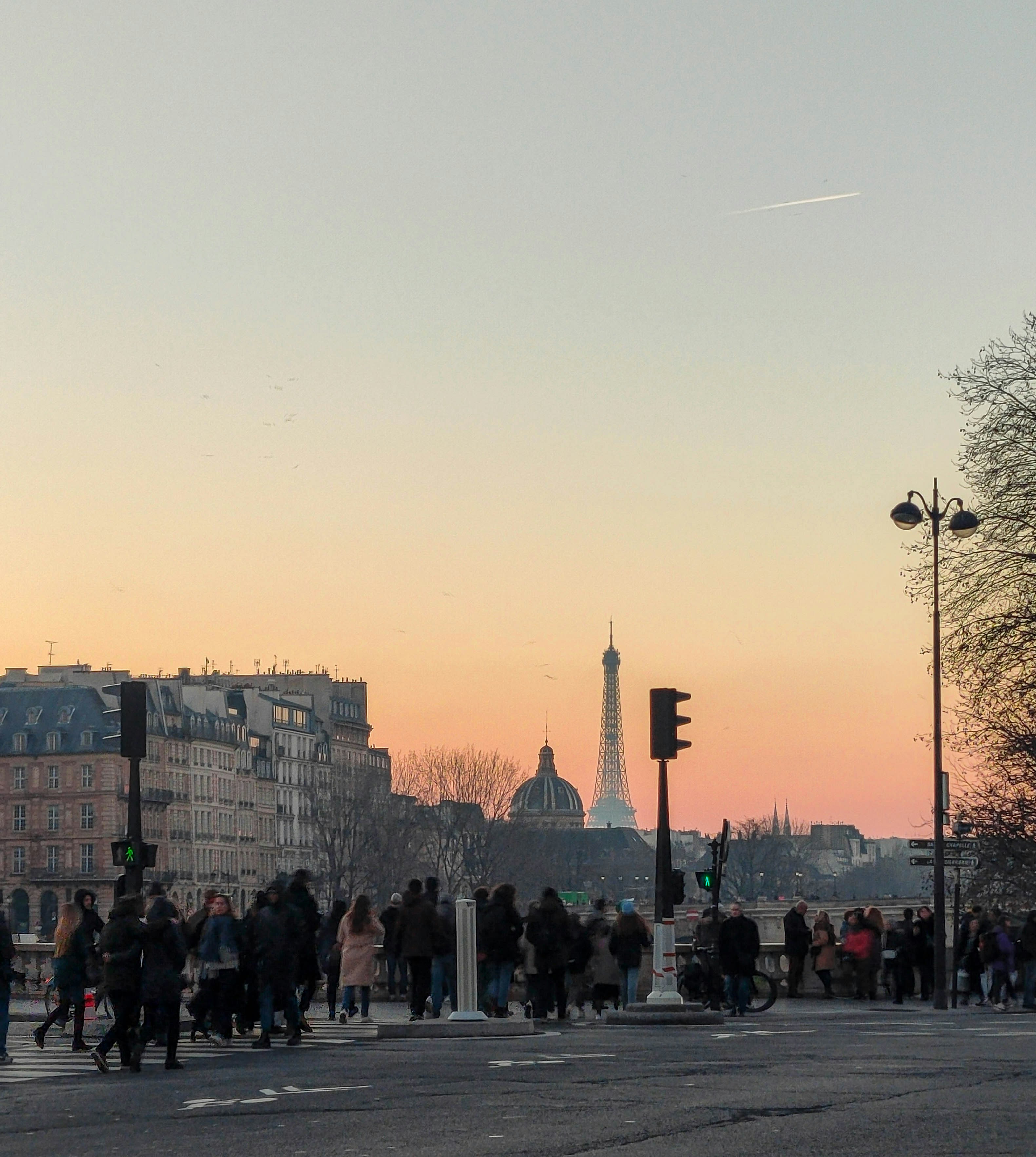 Pont au Chance, the Eiffel Tower view during sunset, Paris