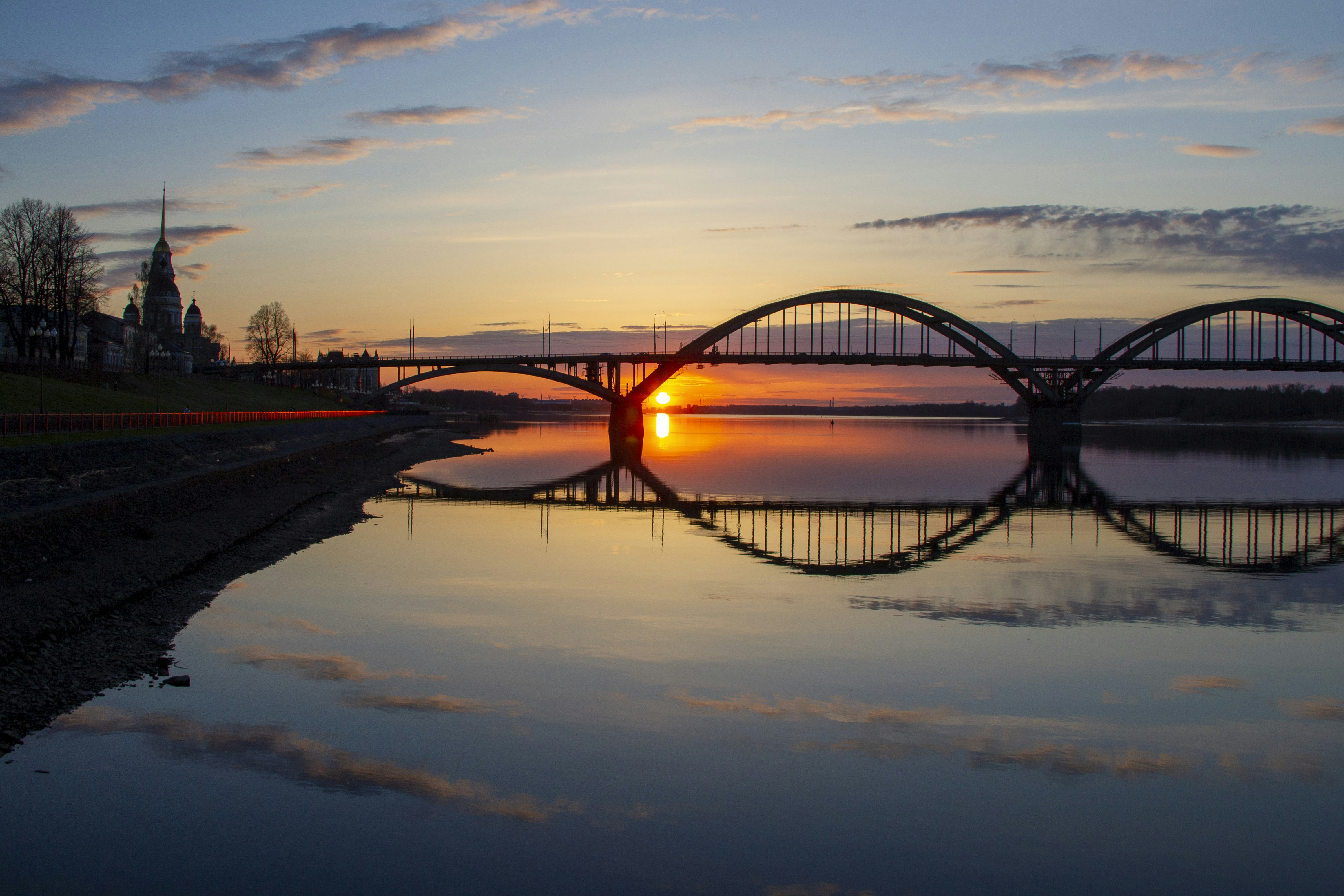 Sunlit Viaduct, Reflections at Sunset