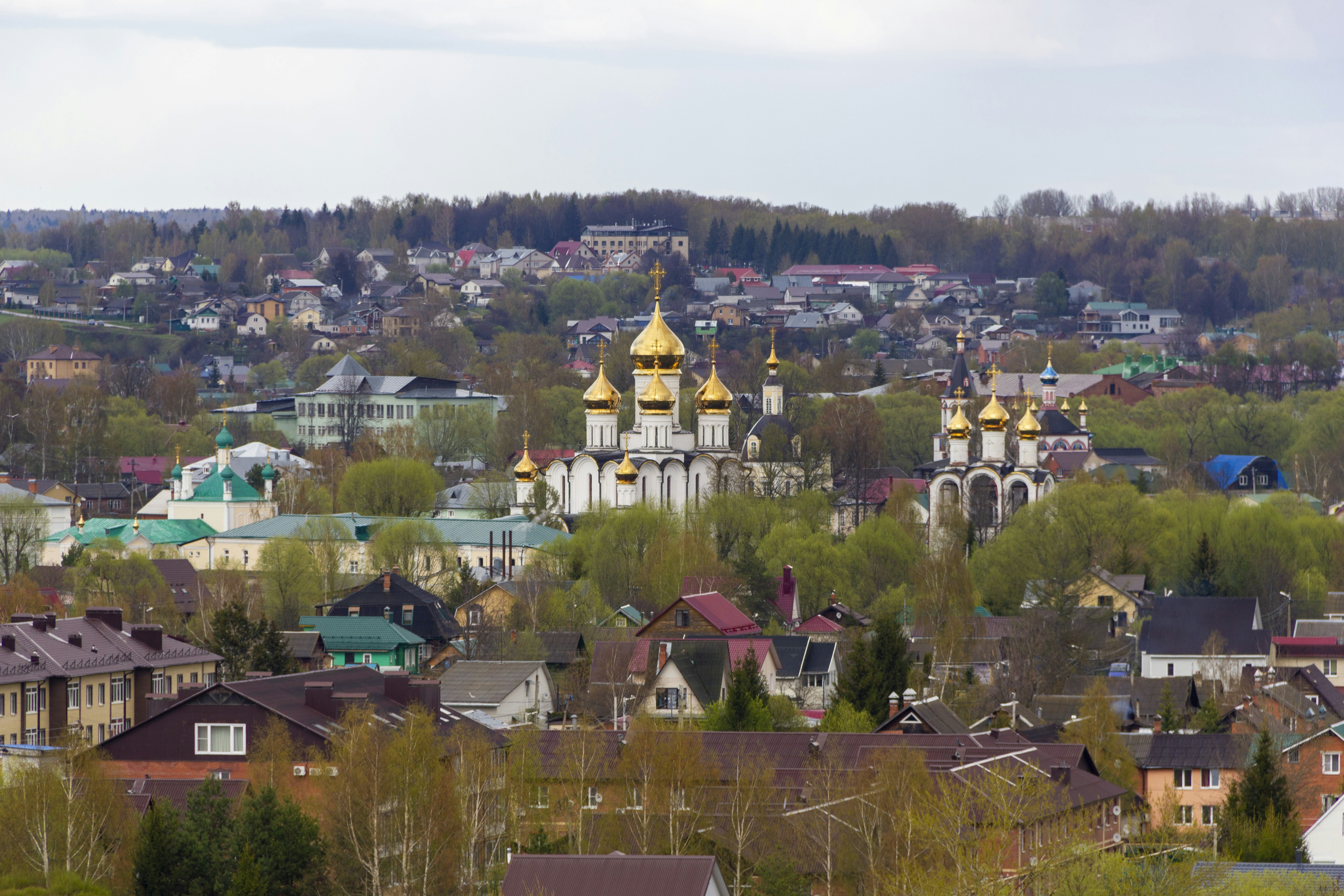 Gilded Domes Over a Quiet Town