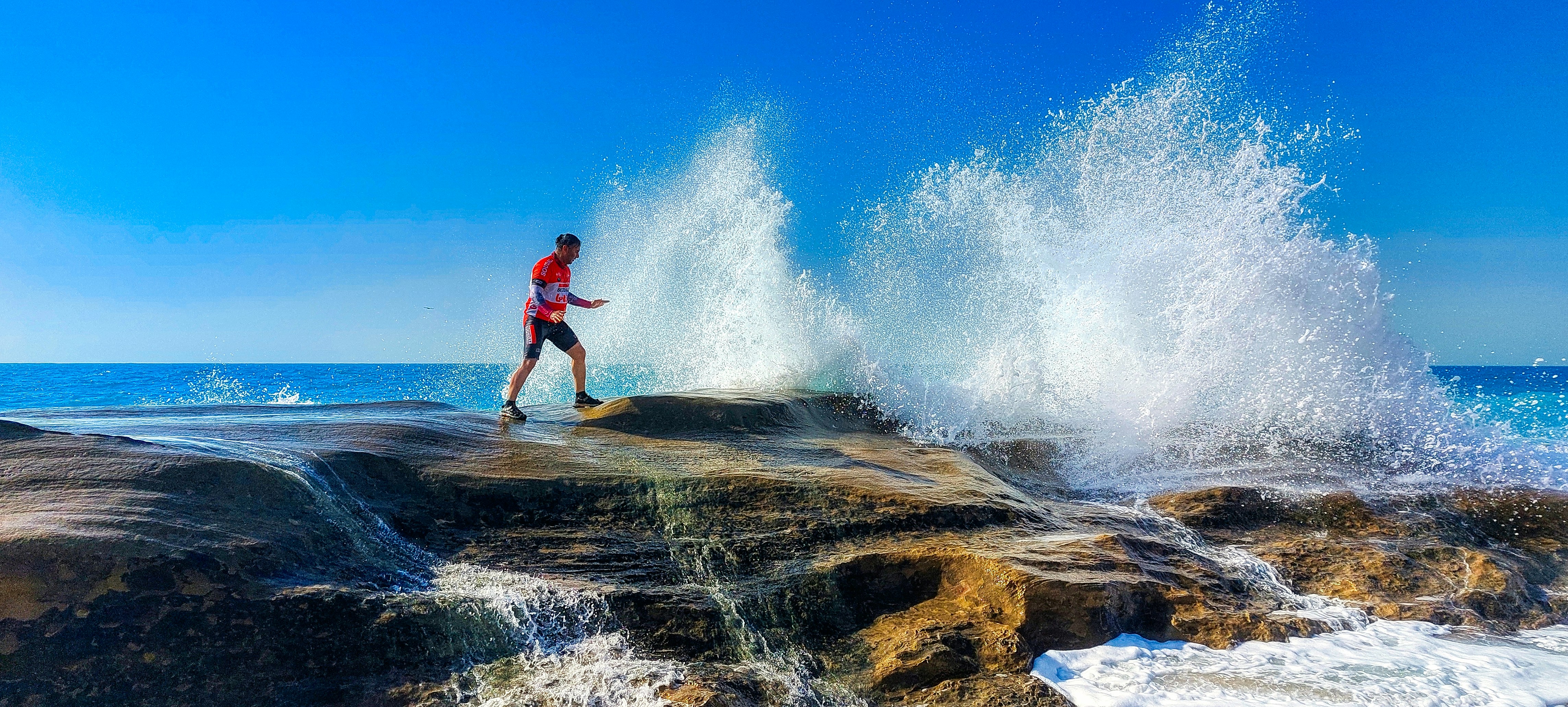 The man in the waves