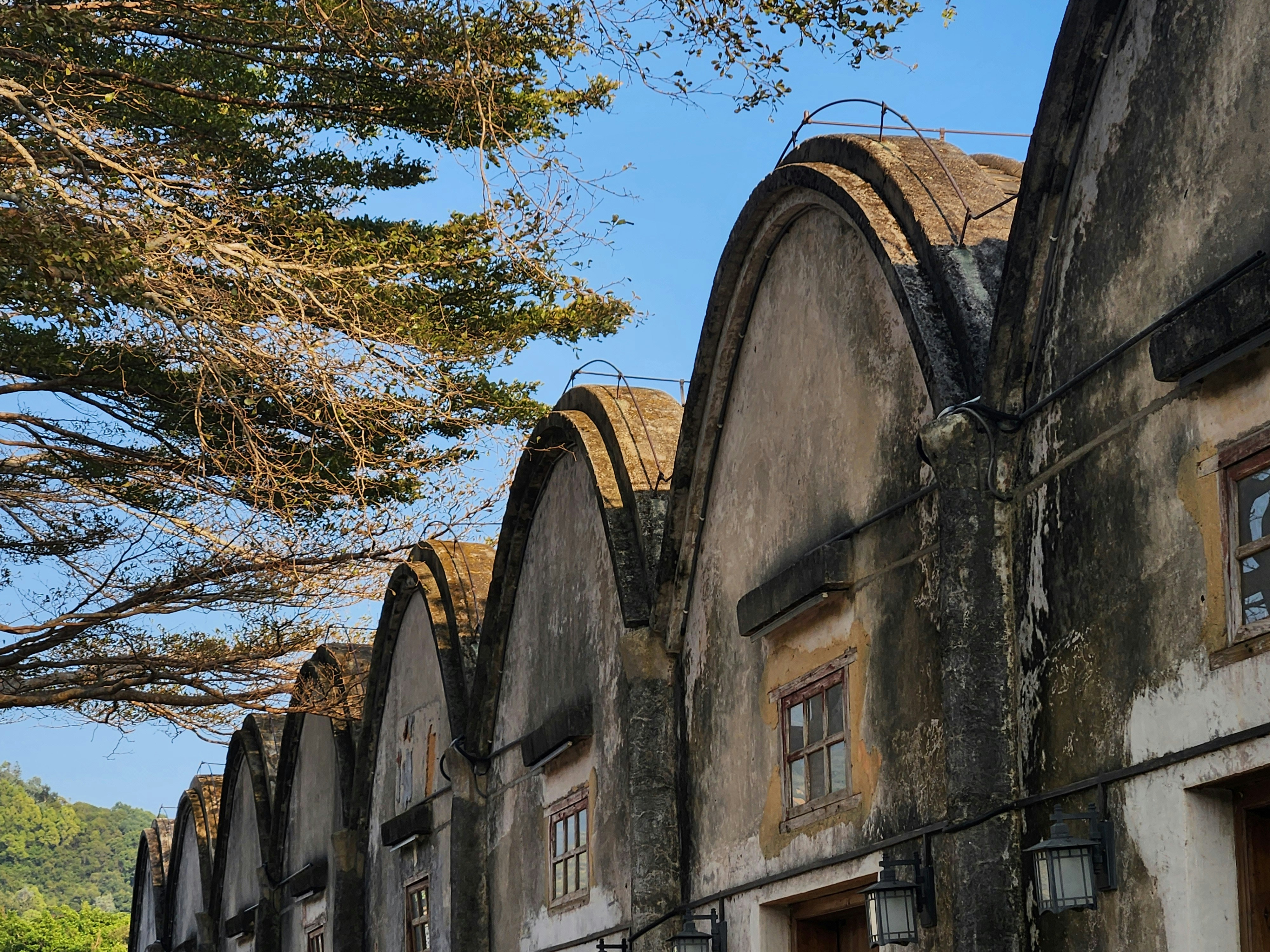 Arched Roofline and Weathered Facade: An Old Street of Curve-Top Structures