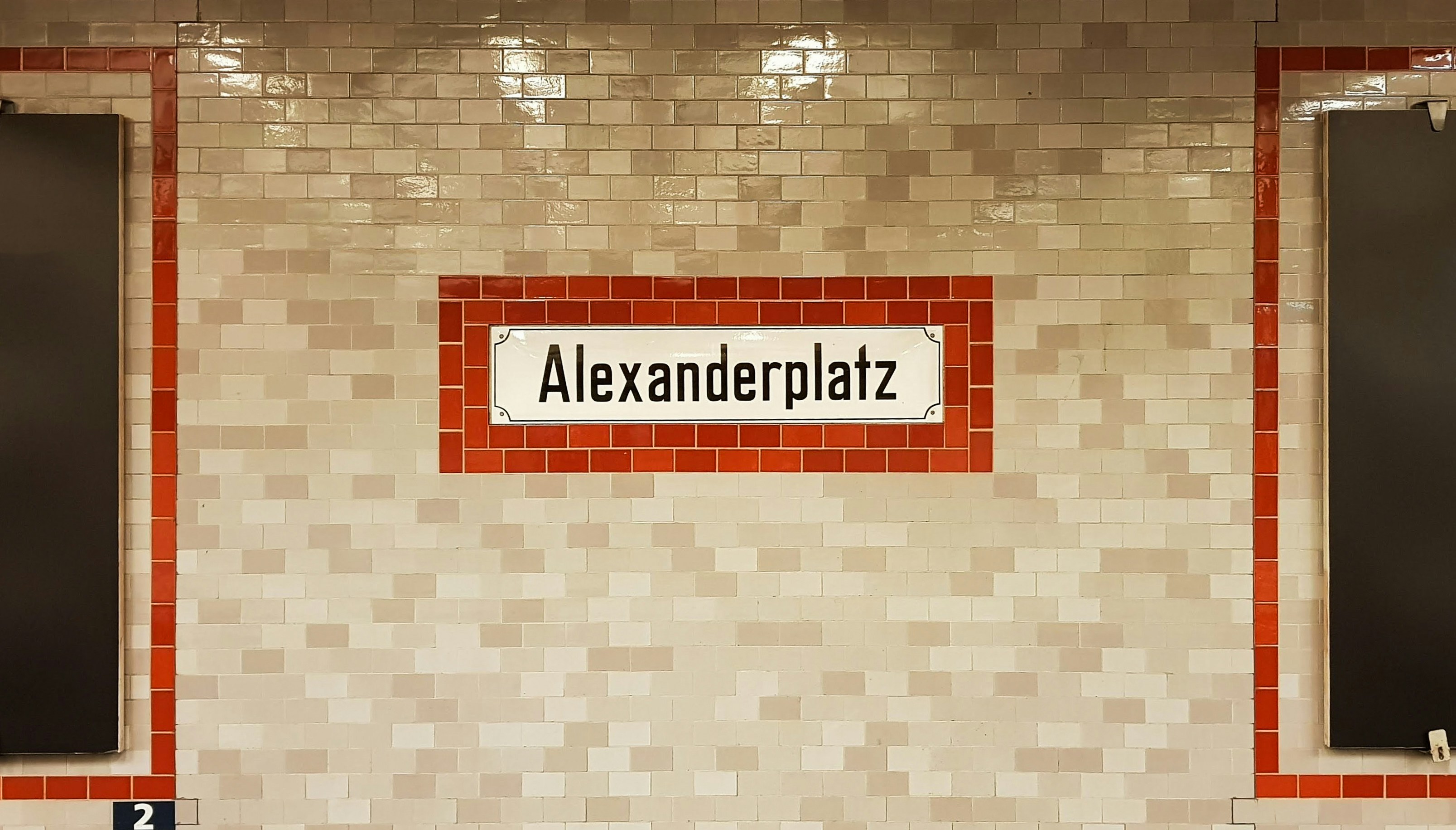 Metro station typography. Alexanderplatz Berlin U-Bahn Station