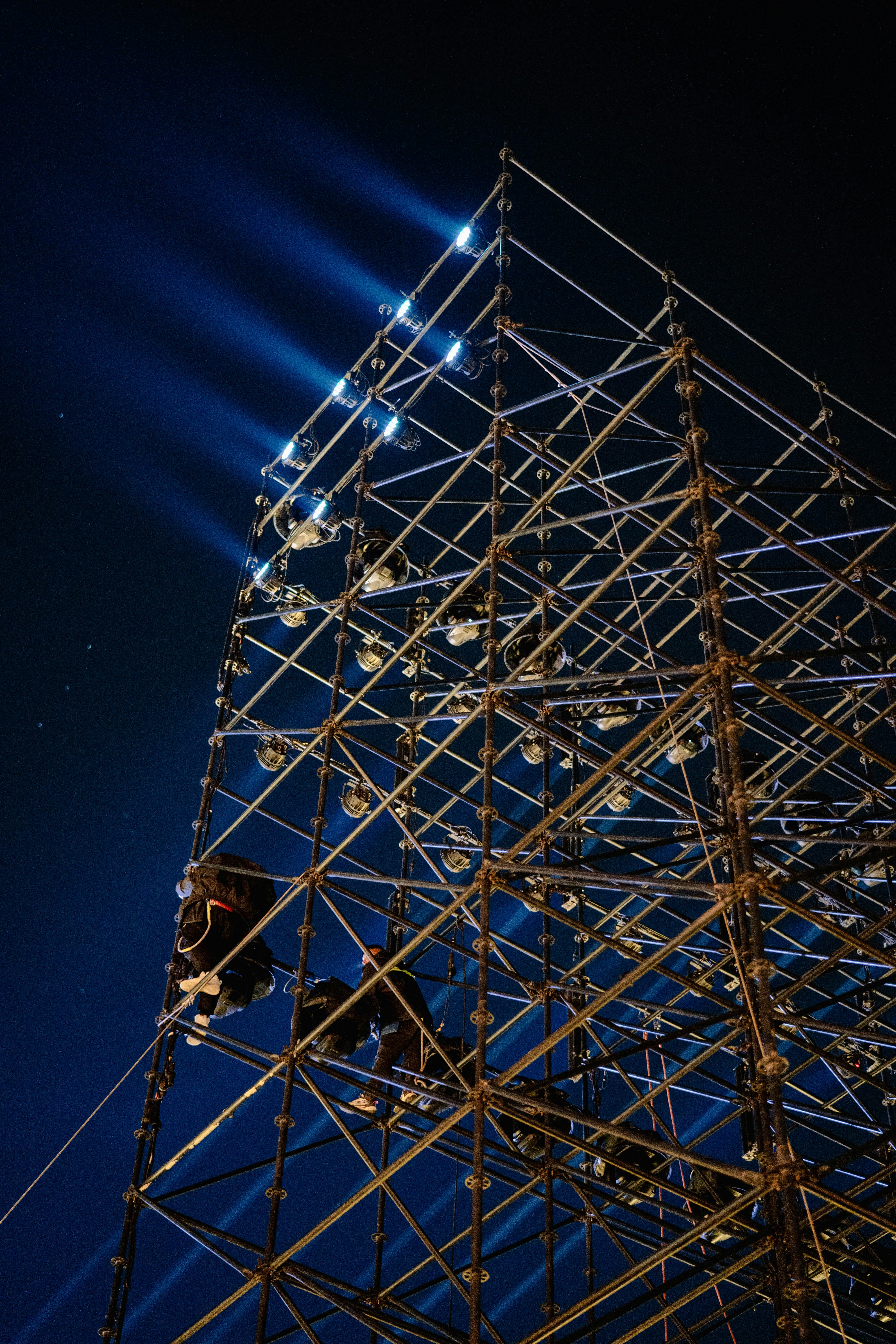 Night Scaffold: Trusswork Under Lights