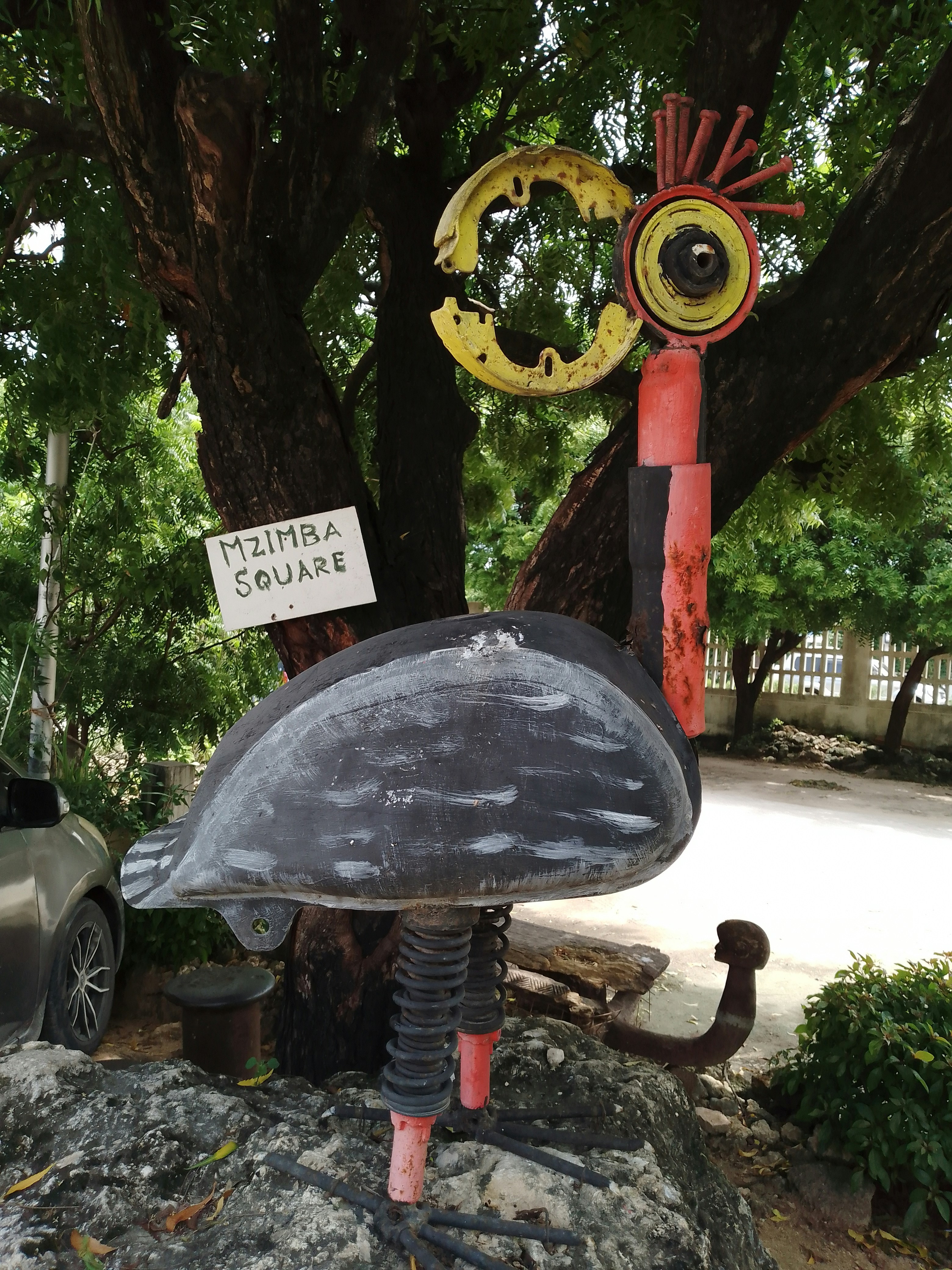 Colorful Mechanical Creature Guarding Mzimba Square