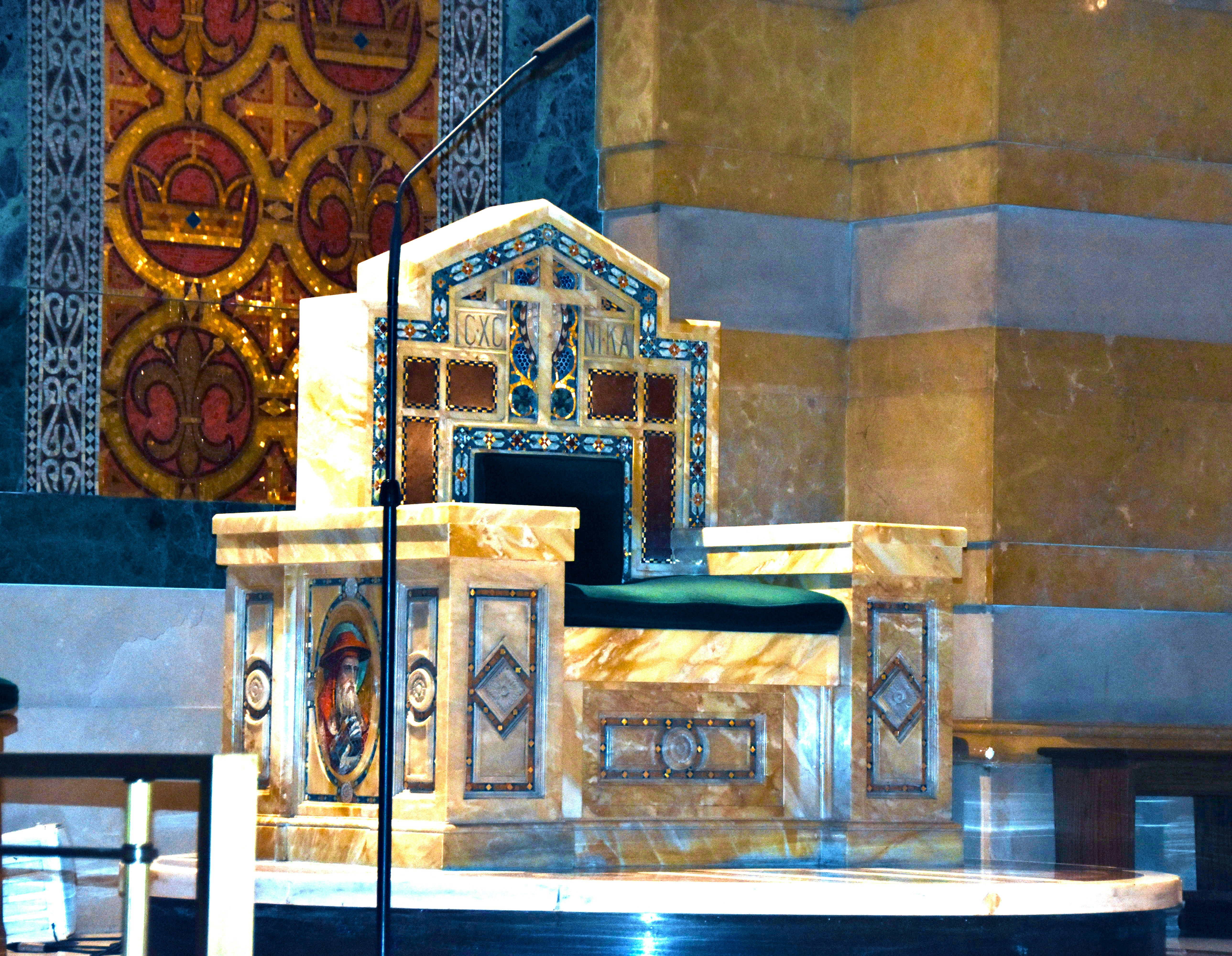 Bishops chair in a cathedral