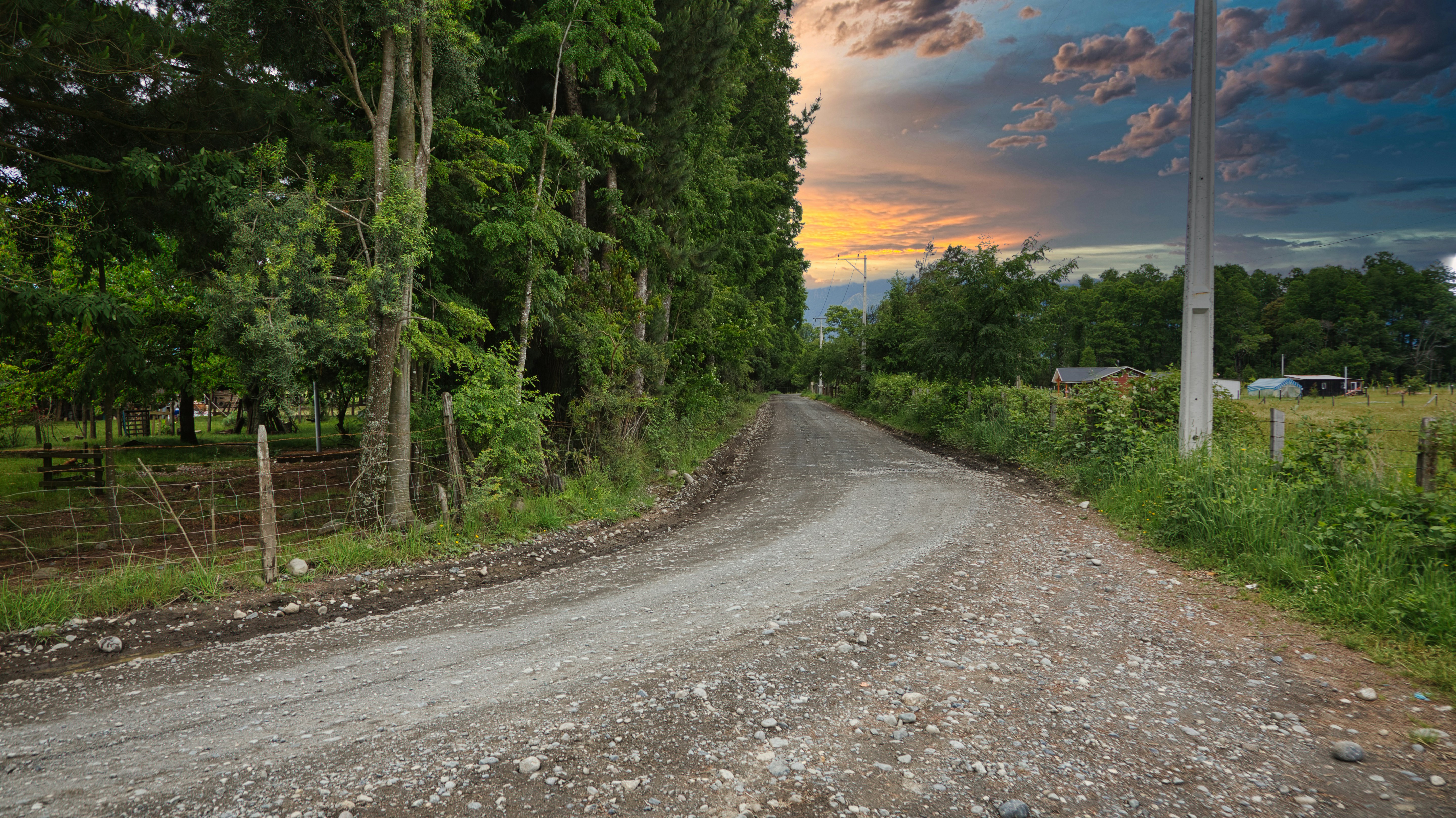 Dusty Gravel Road to the Sunset Clearing
