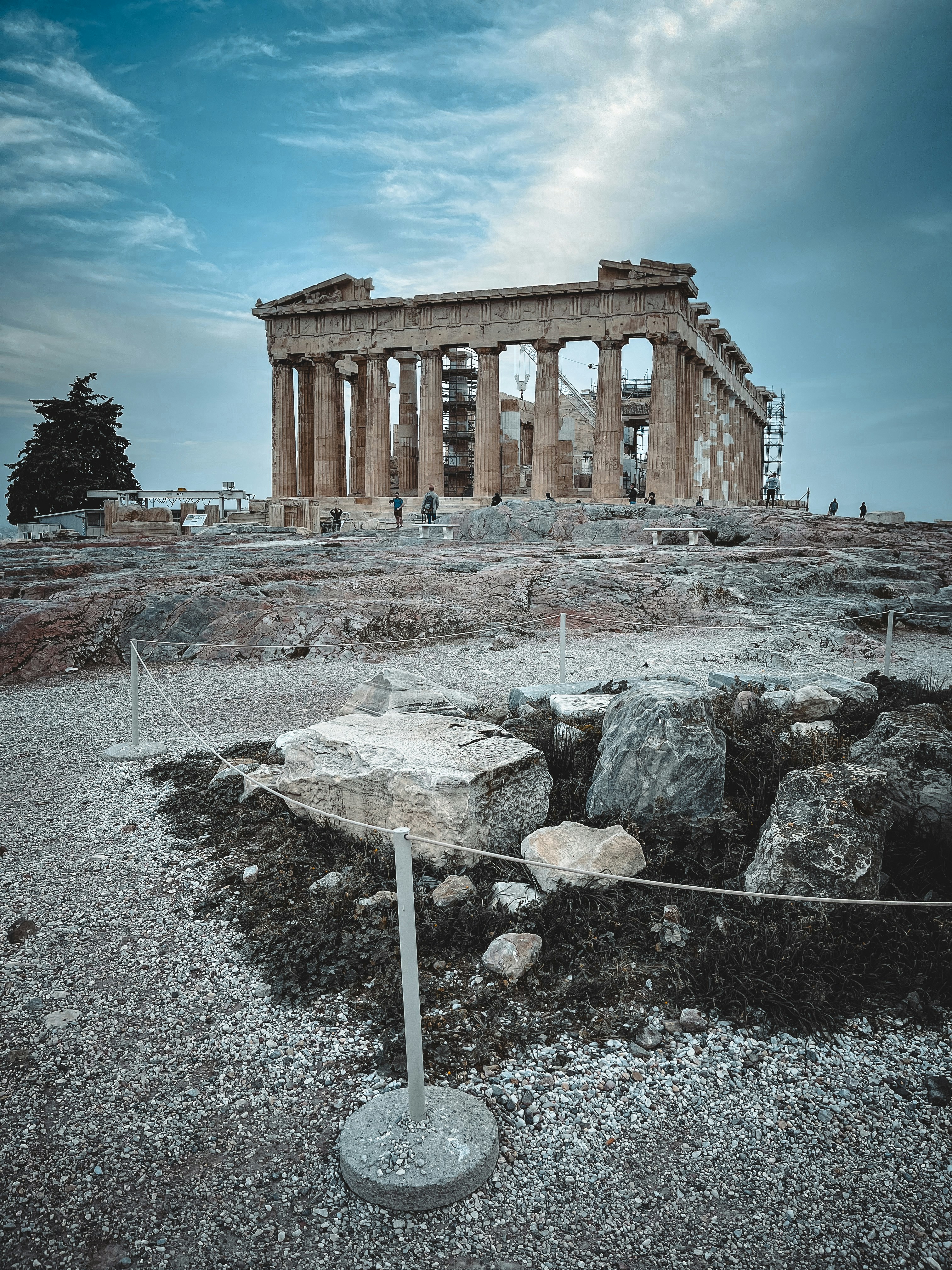 Acropolis Parthenon in Restoration under a Cerulean Sky
