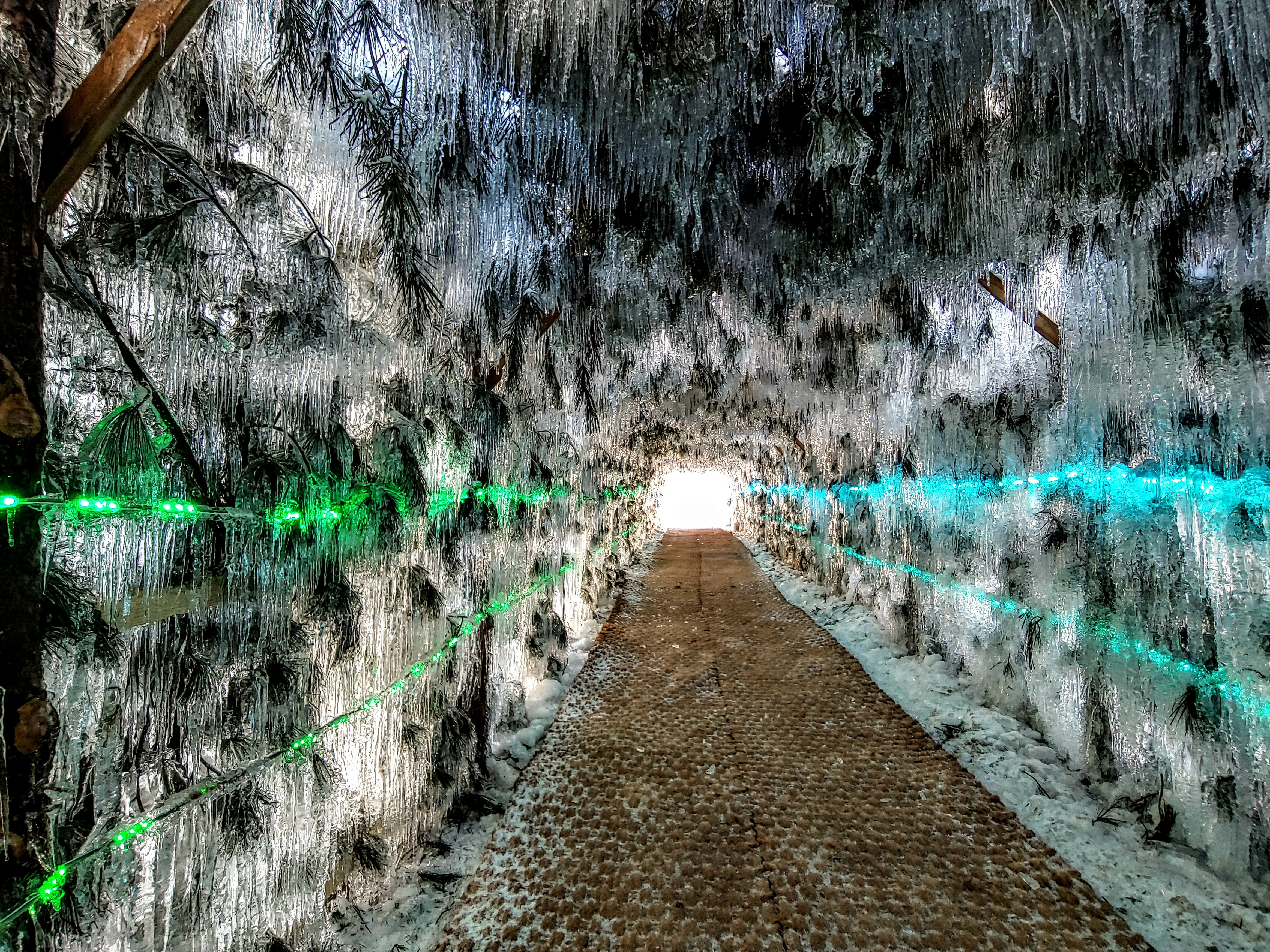 Emerald Rails Through an Ice Cathedral