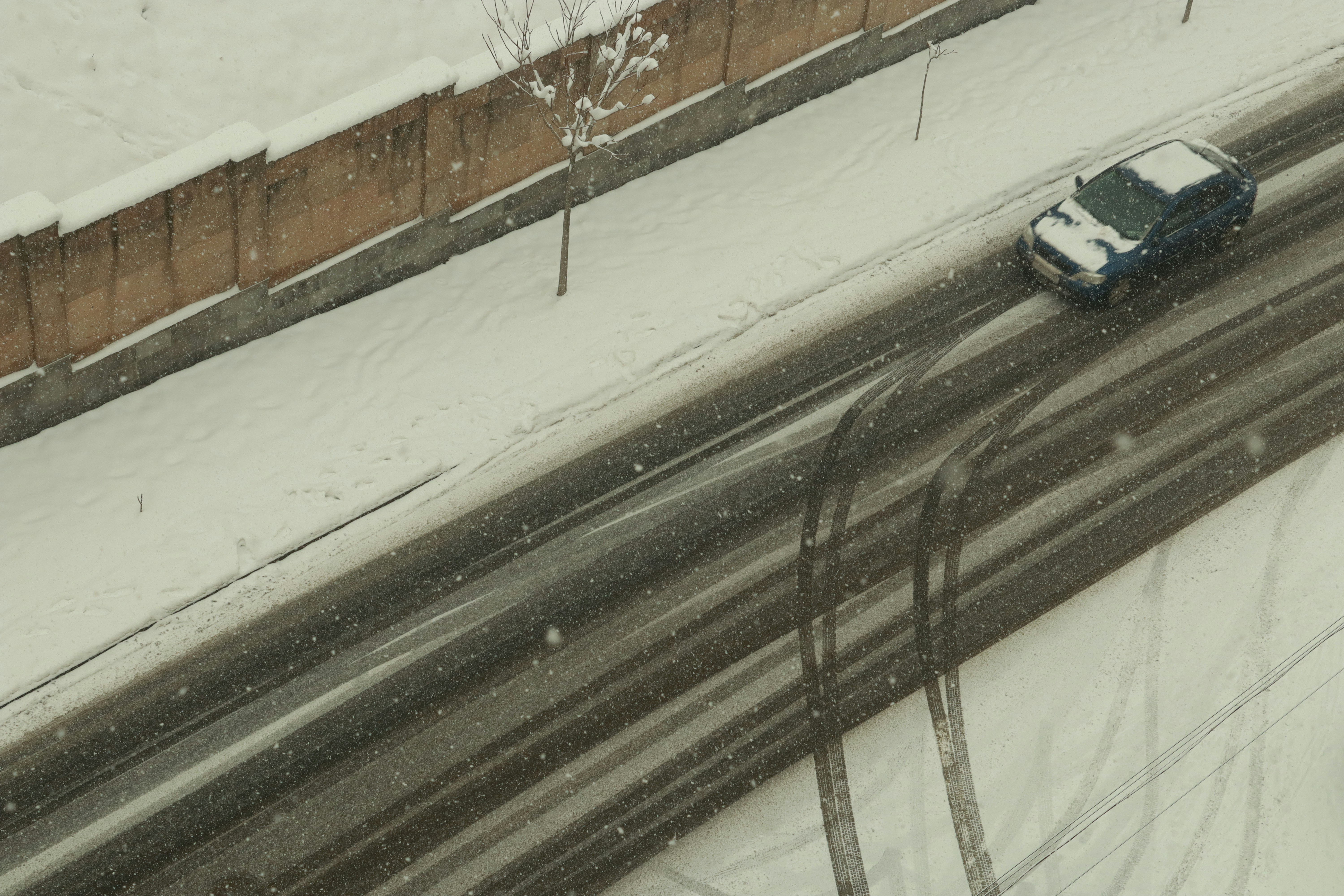 Winter Drive: Tracks in the Snow