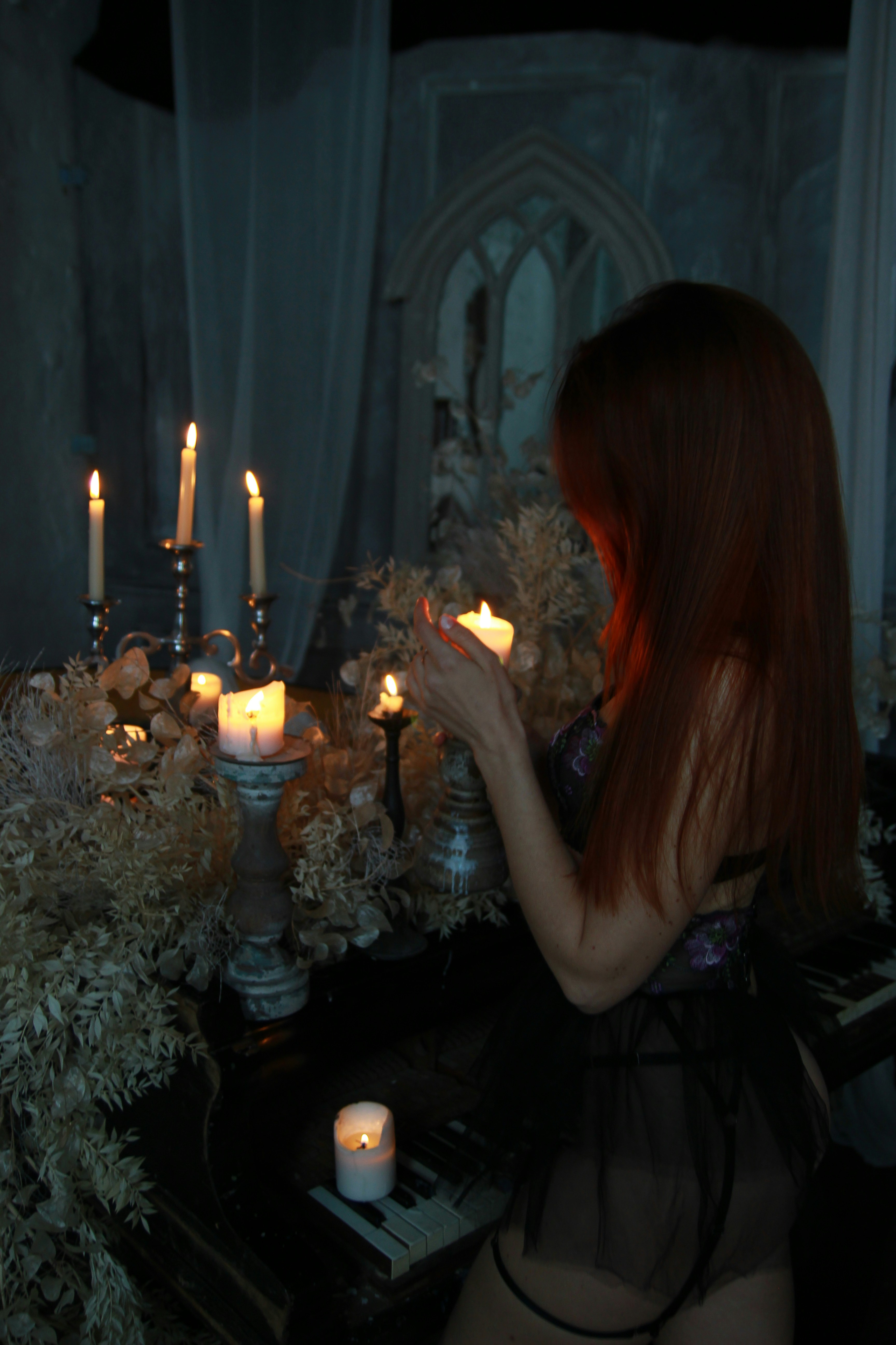 Candlelit Reverie at the Gothic Altar