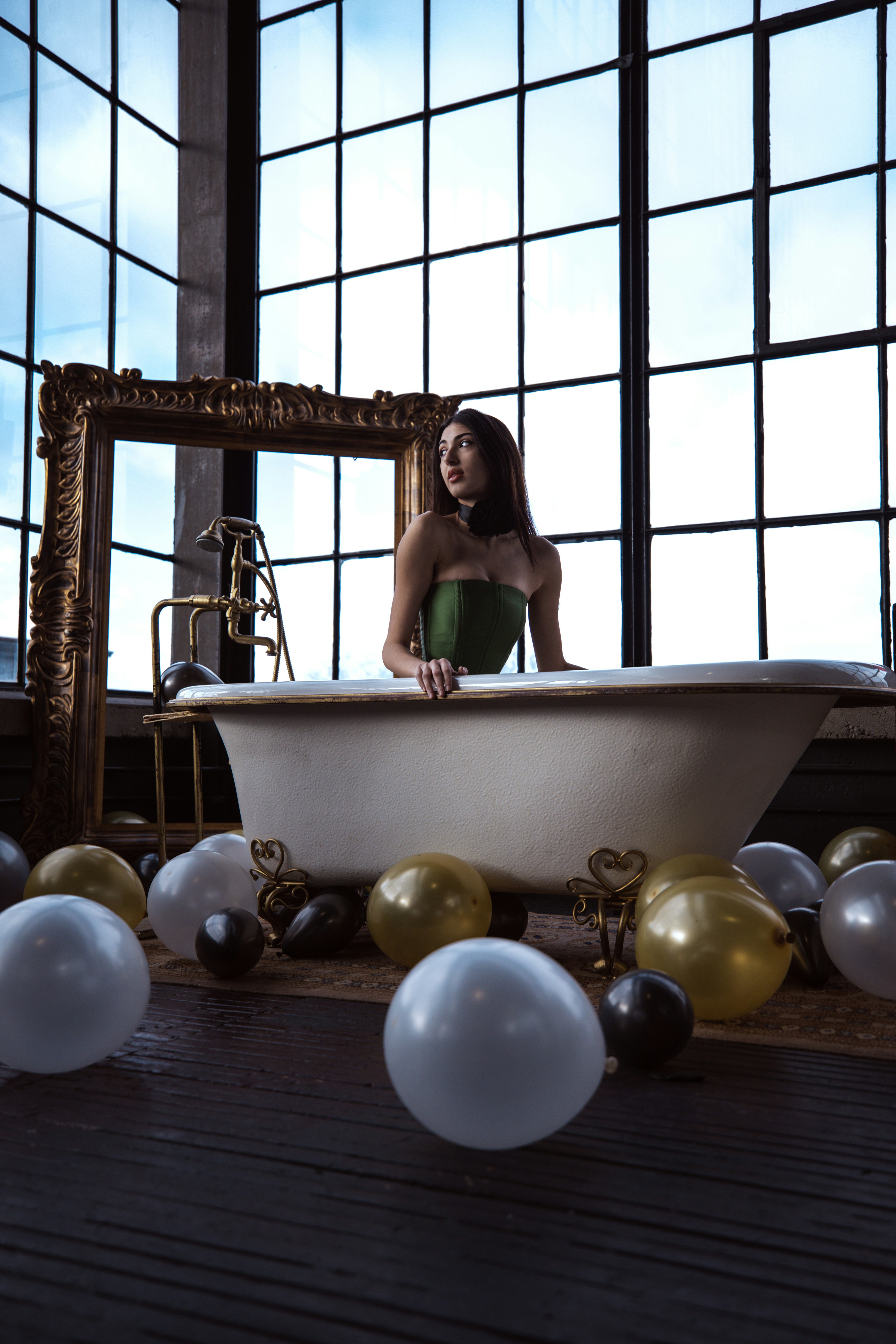 Emerald in a Glasshouse: Portrait by the Bathtub