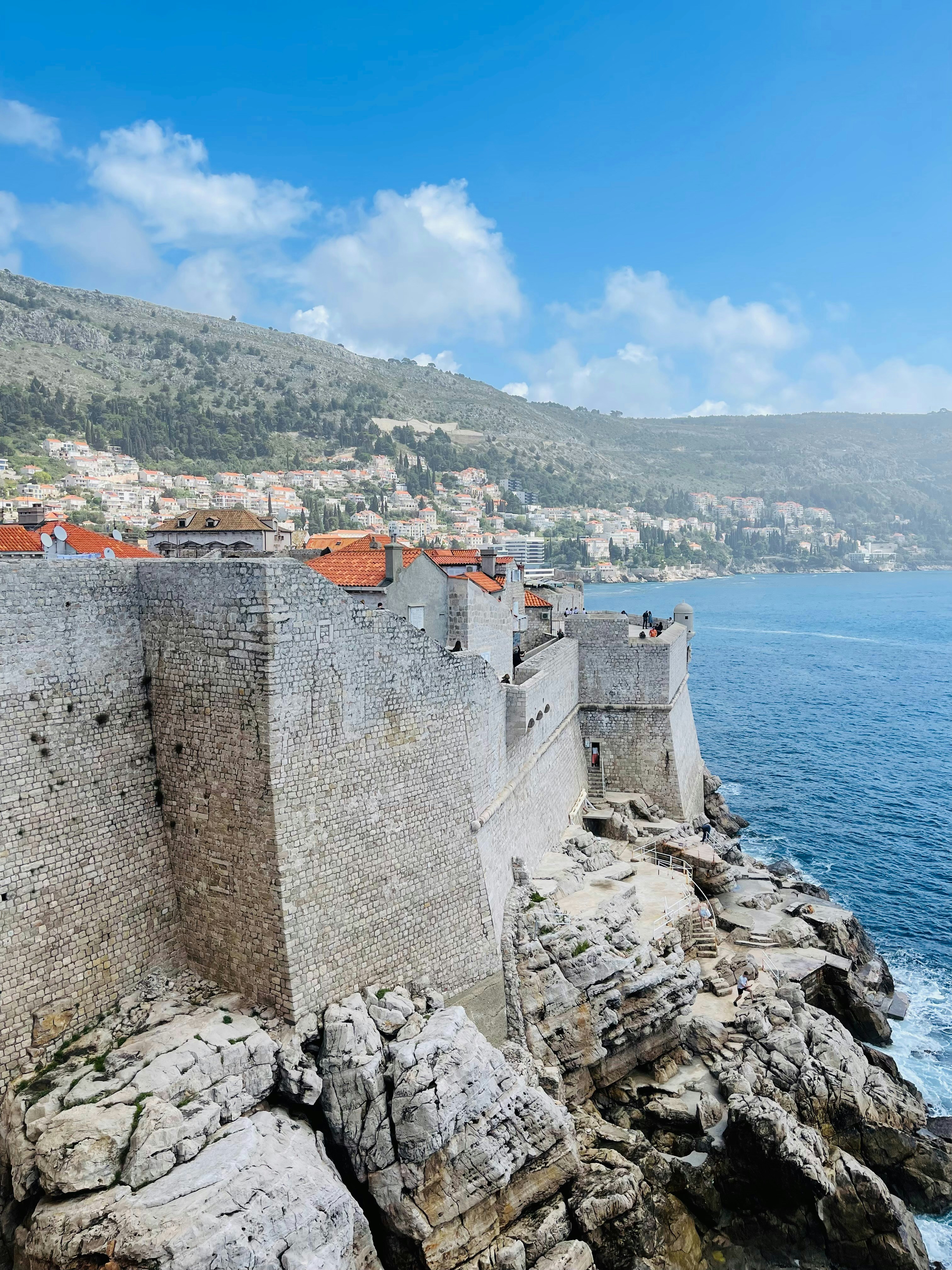Cliffside Fortress Over the Adriatic: Stone, Sea, and Red Roofs
