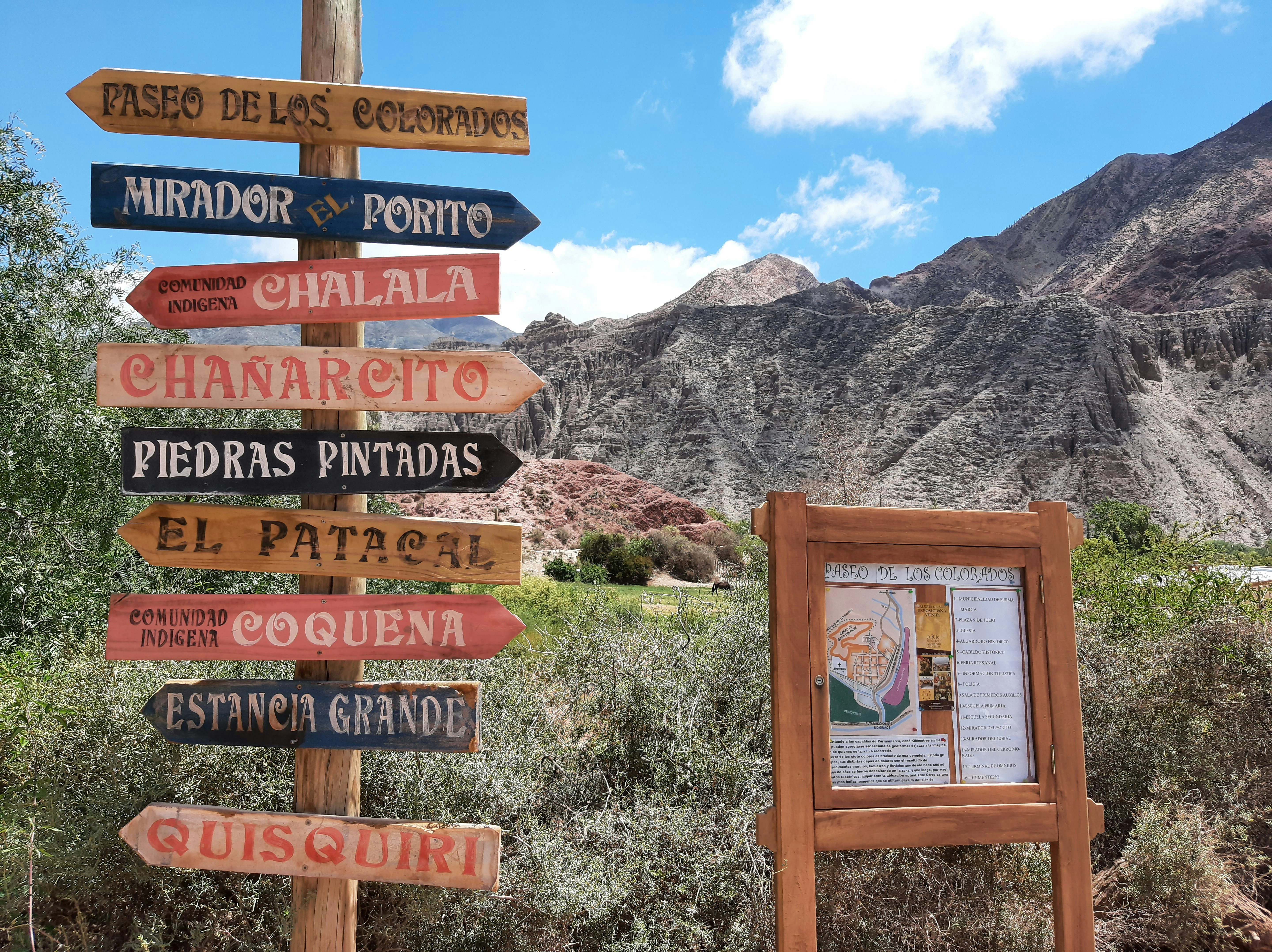Colorful Signposts Point the Way Through a Rugged Andean Valley