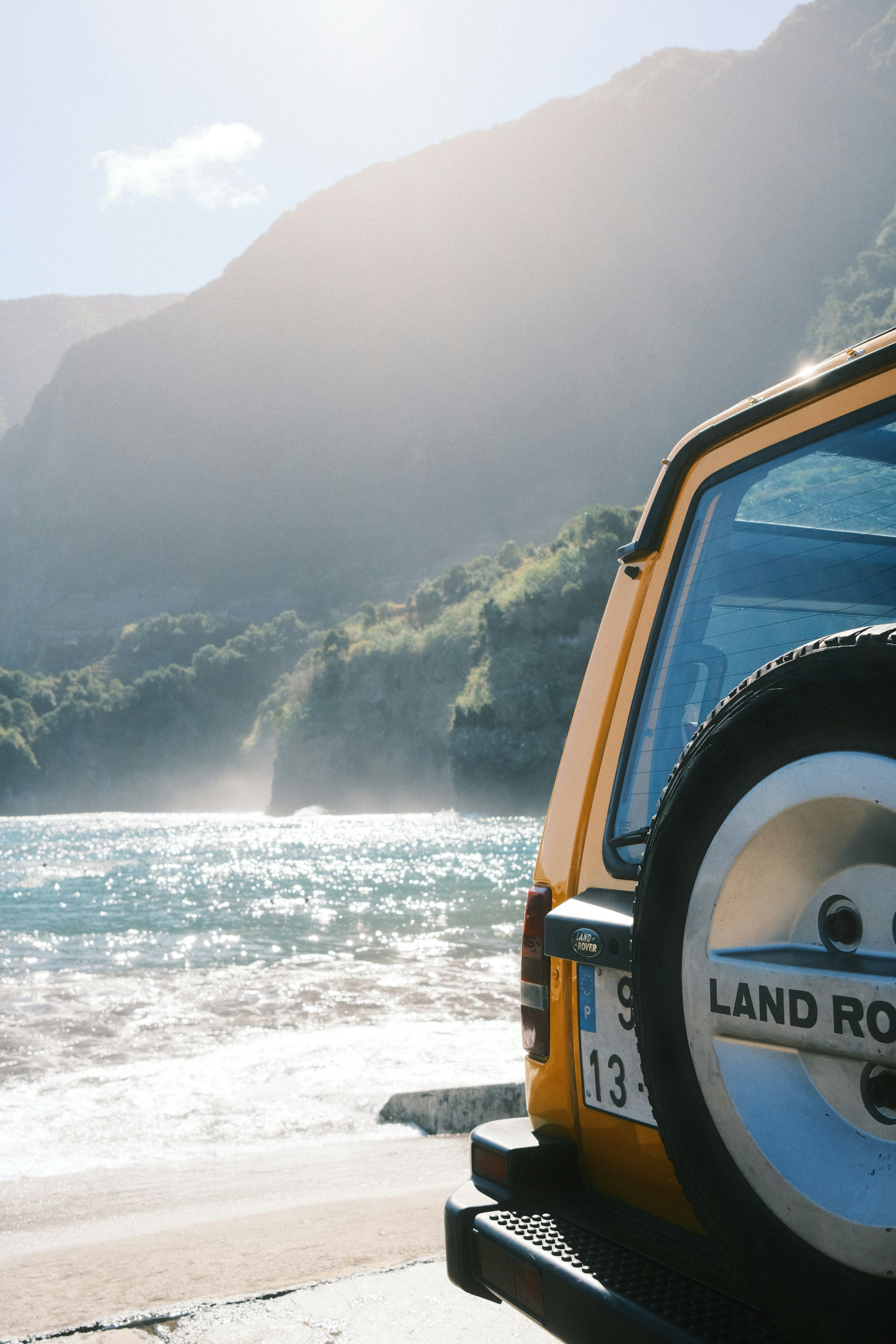 Land Rover on Madeira beach