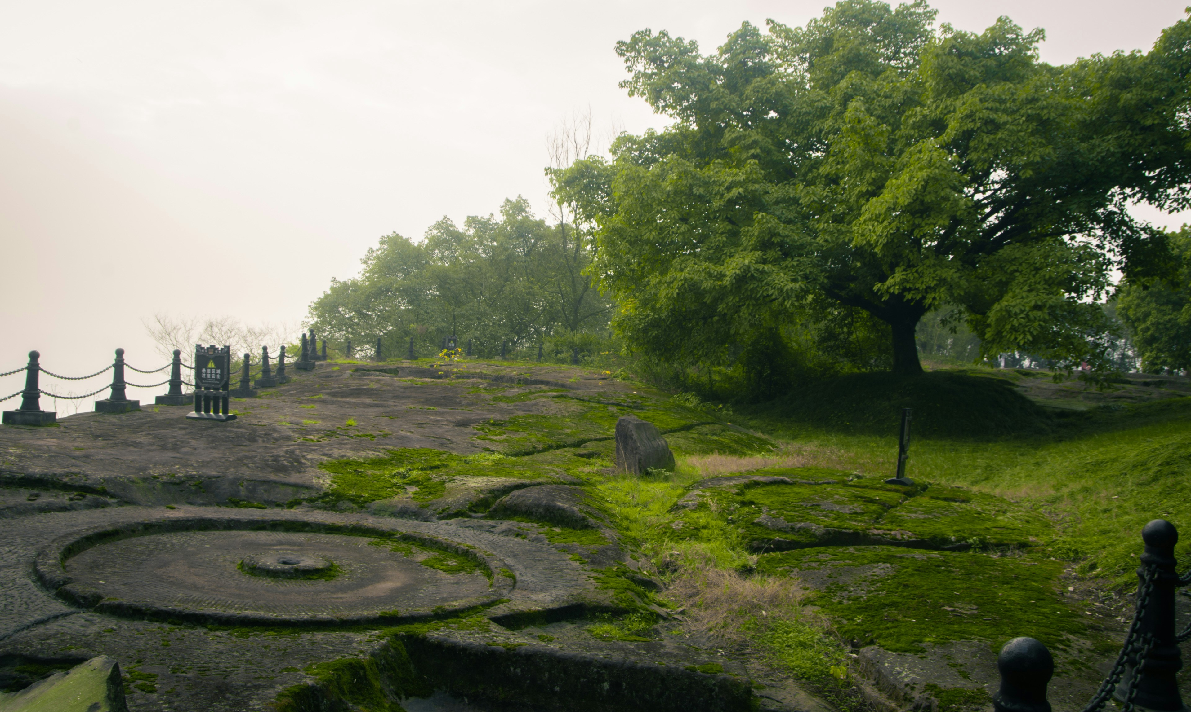 Misty Terraced Circles: An Ancient Plaid of Stone