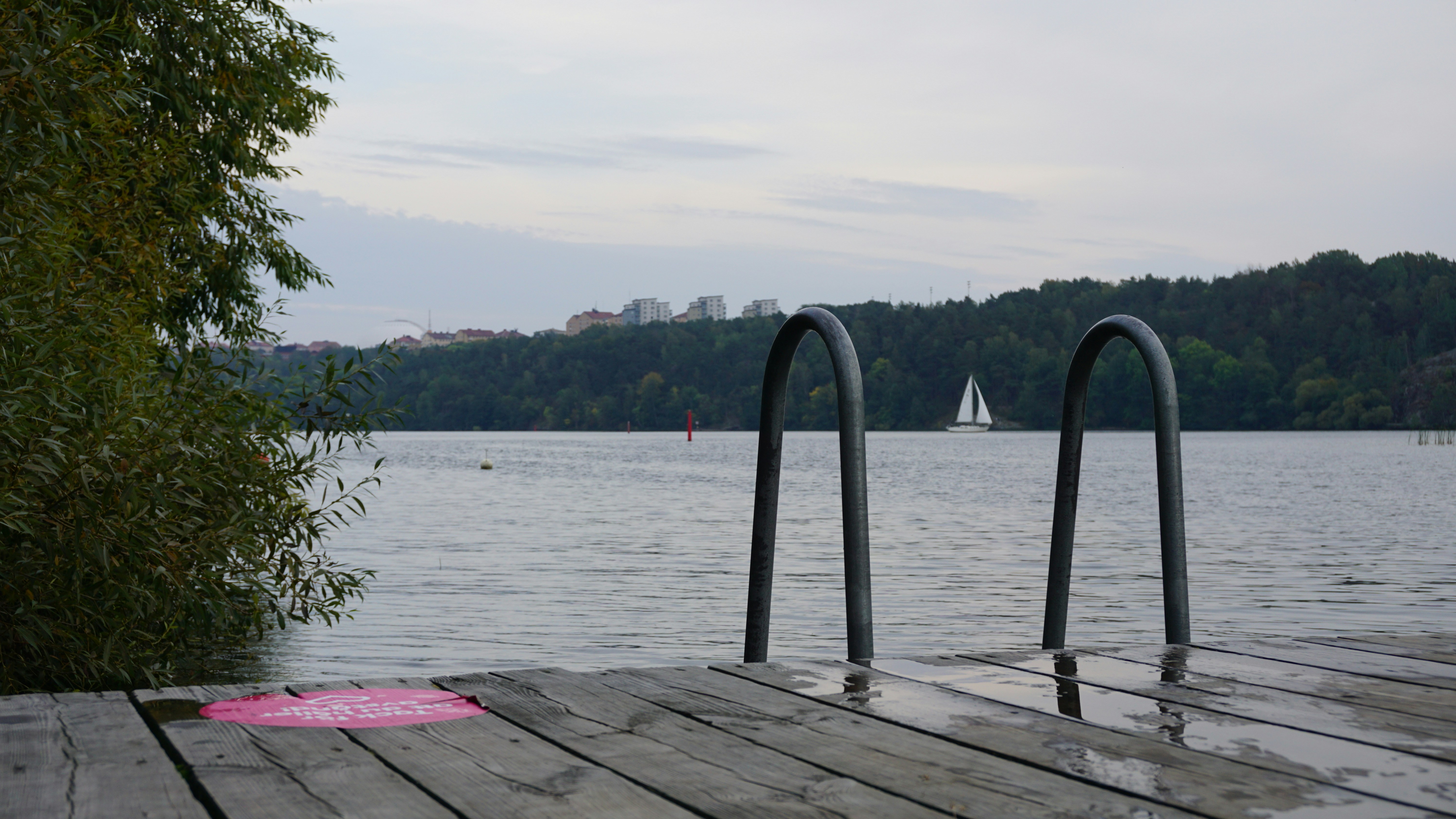 Quiet Docks on a Lake at Dusk