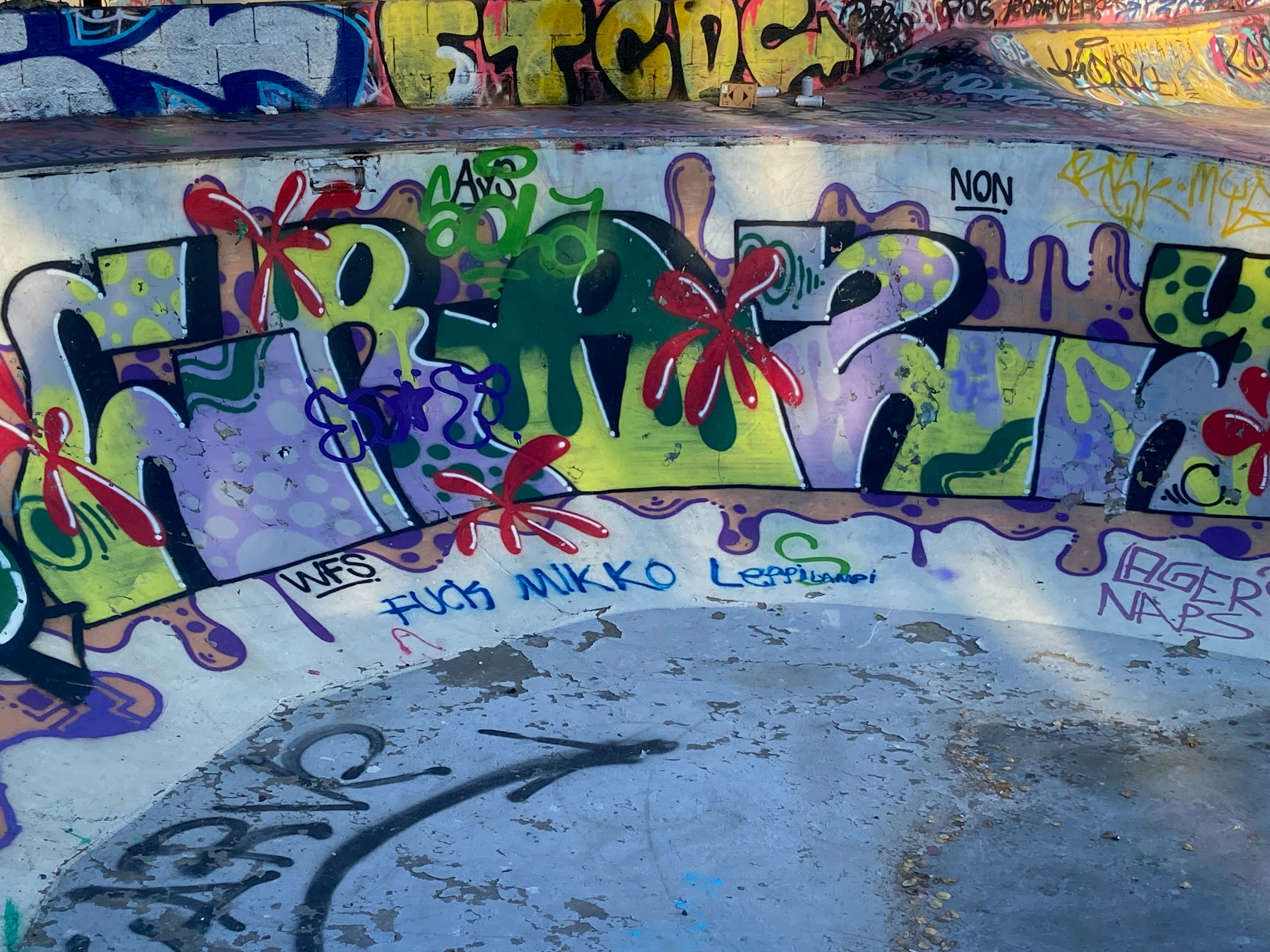 Chromatic Bowlscape: Graffiti Wrapping a Curved Concrete Bowl