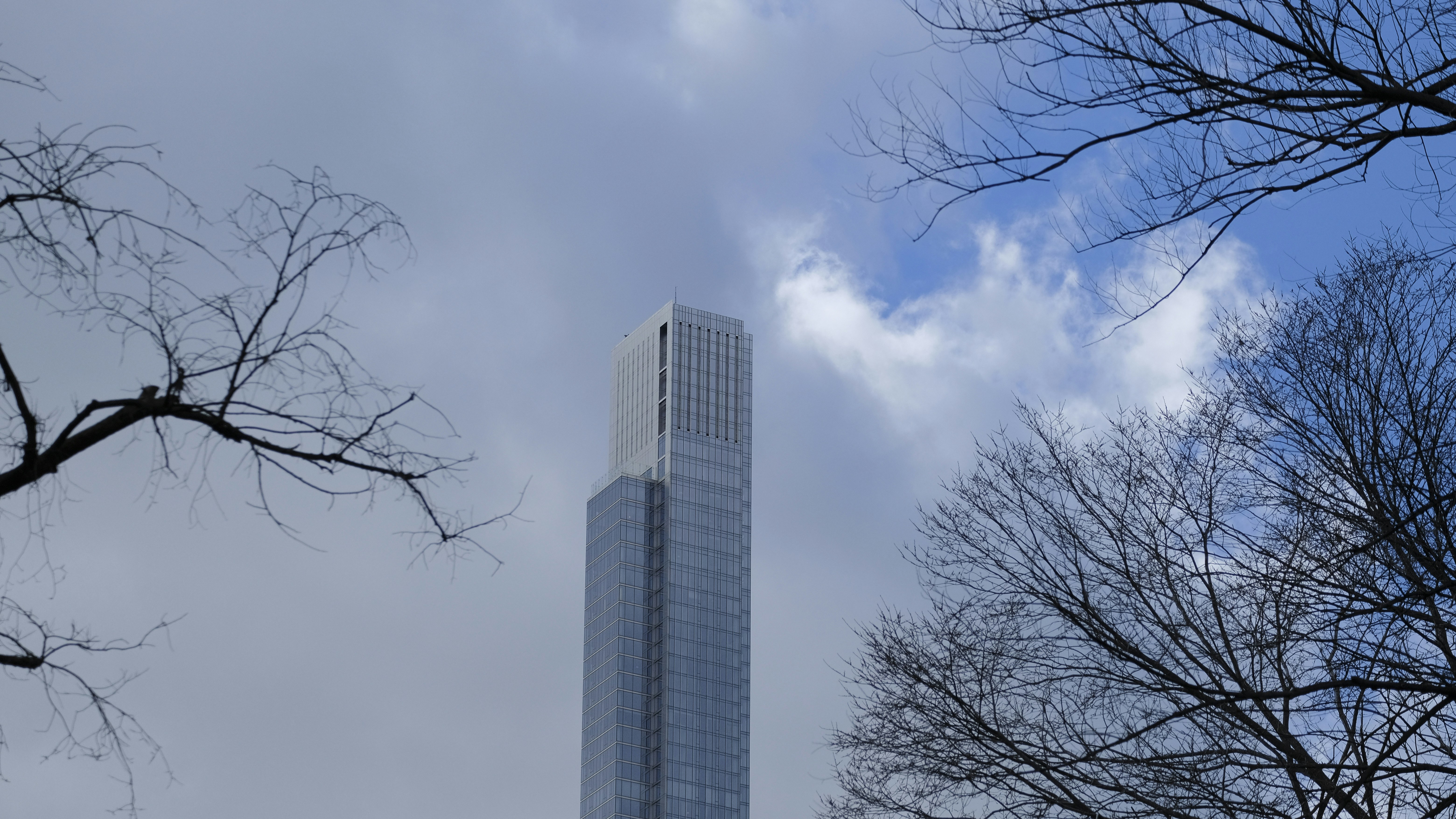 Vertical Prism Piercing a Brisk Winter Sky