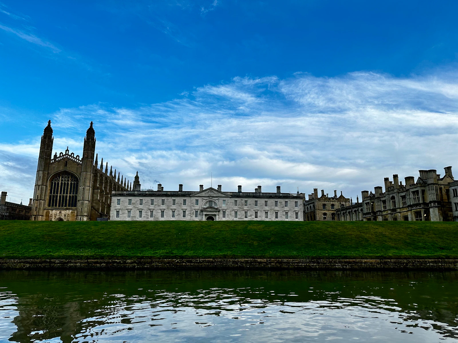 Riverside Facade Under a Bold Blue Sky