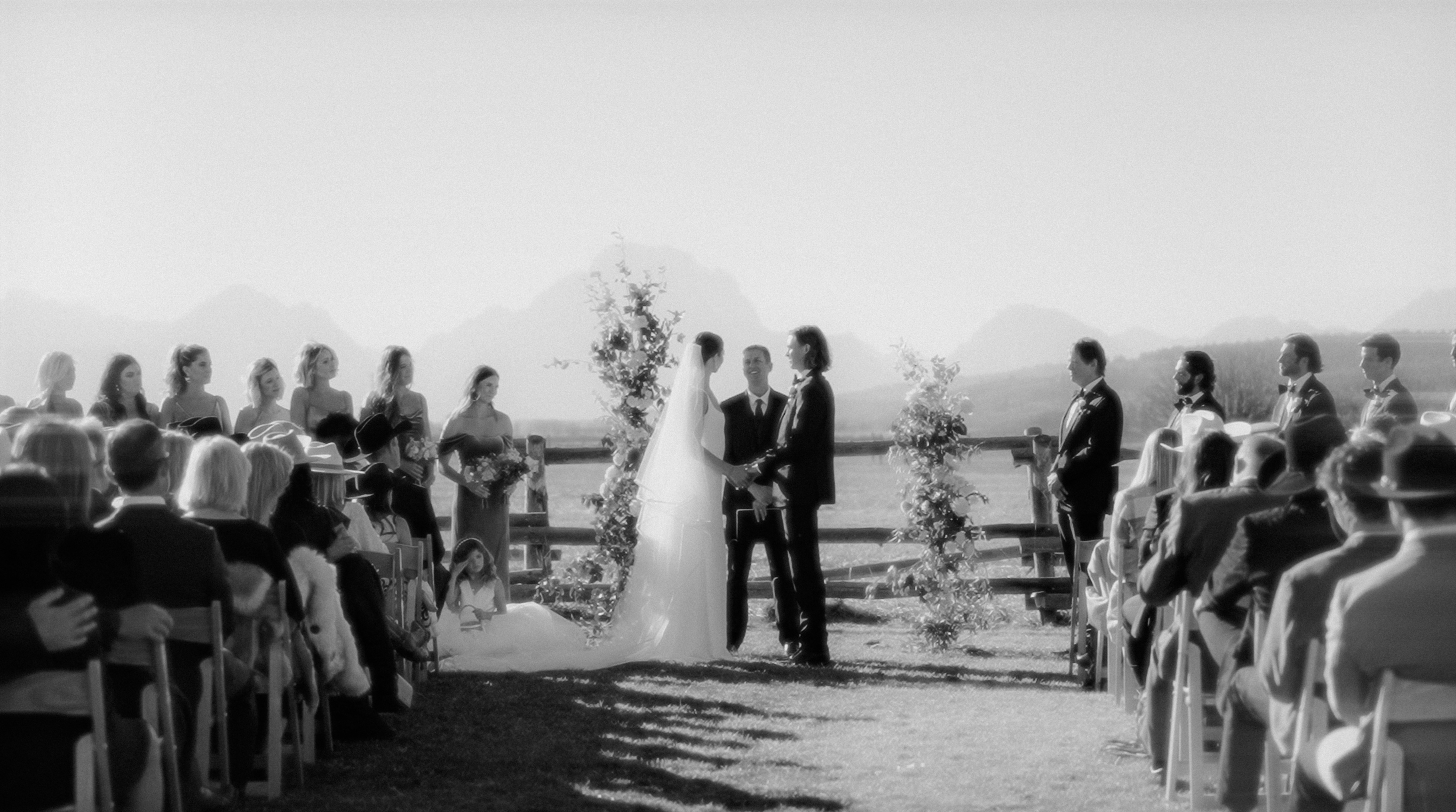A black and white photo of a couple getting married photo – Free Woman ...