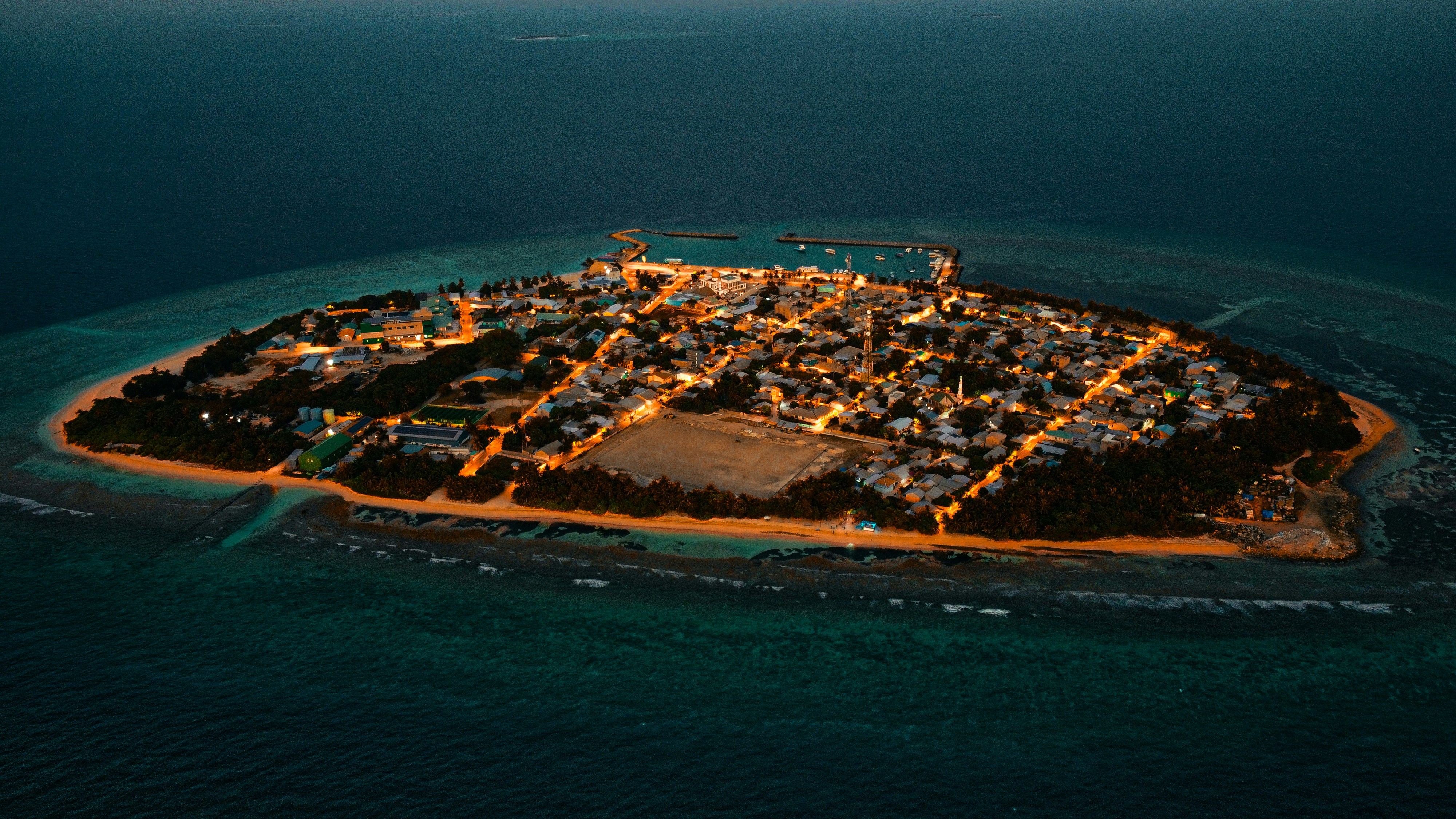 Night Glow Over a Papaya-White Island