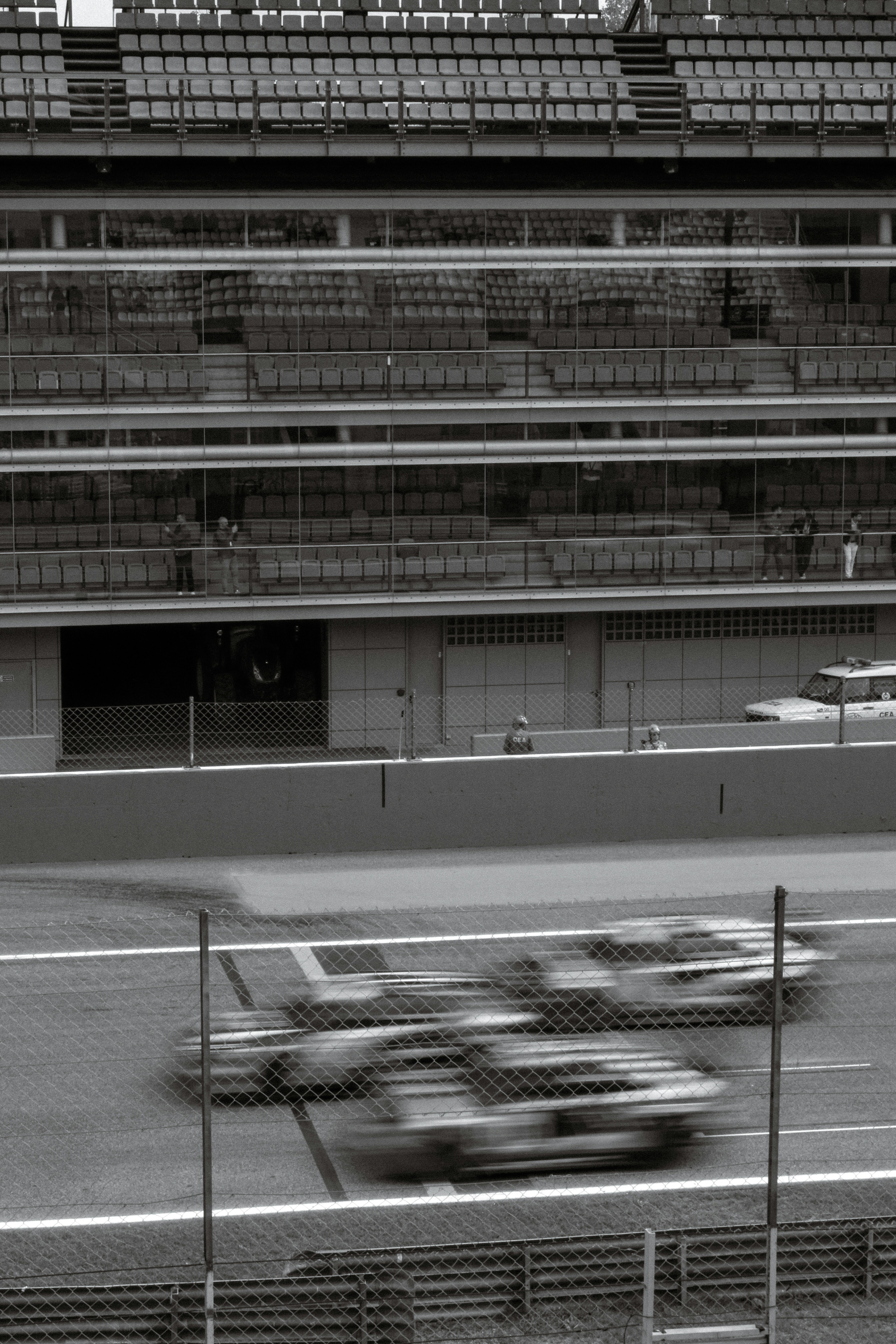 A black and white photo of a race track photo – Free Monza Image on ...
