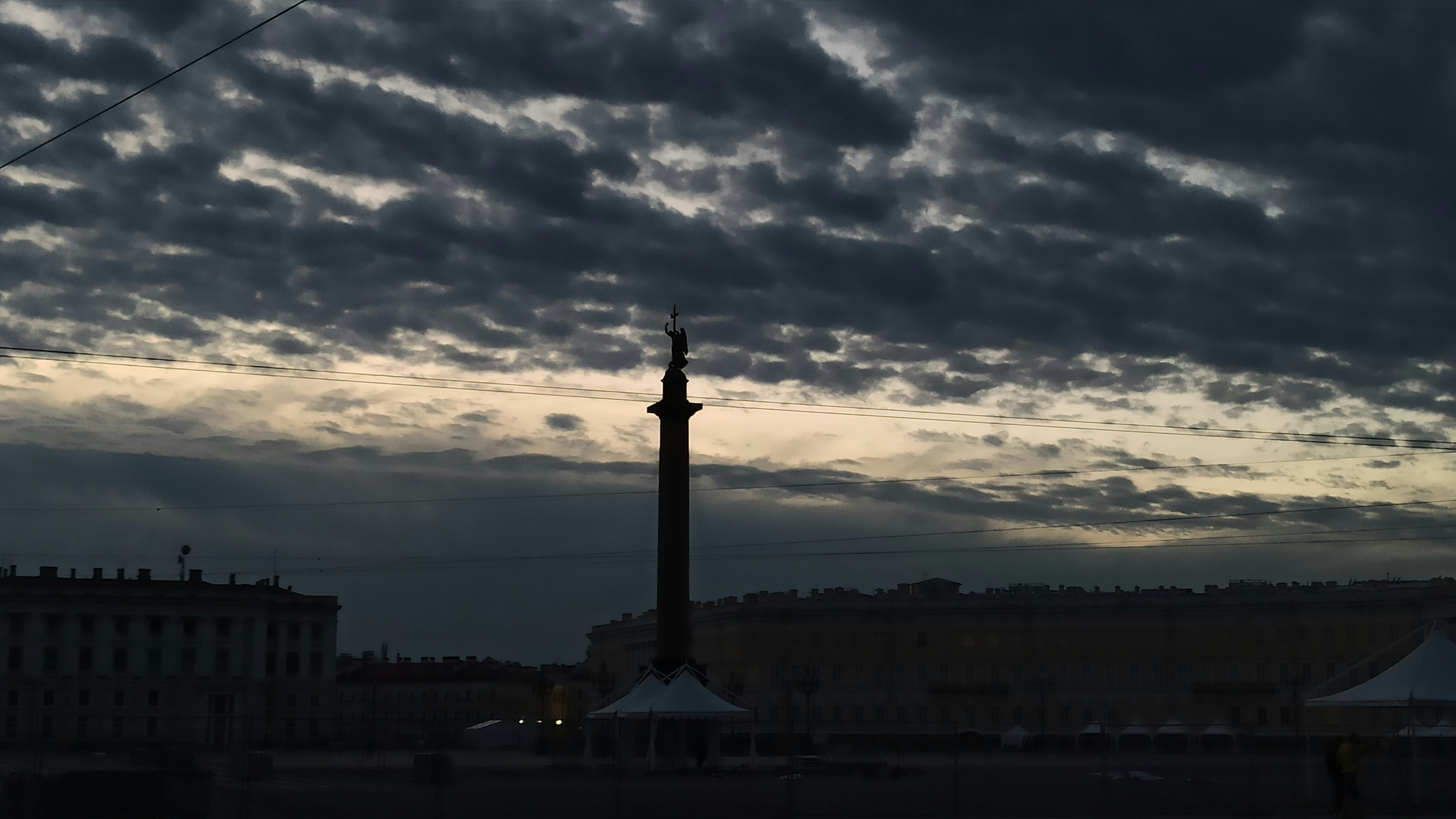 Dusk at the Monument: A Quiet Baltic-Style Square