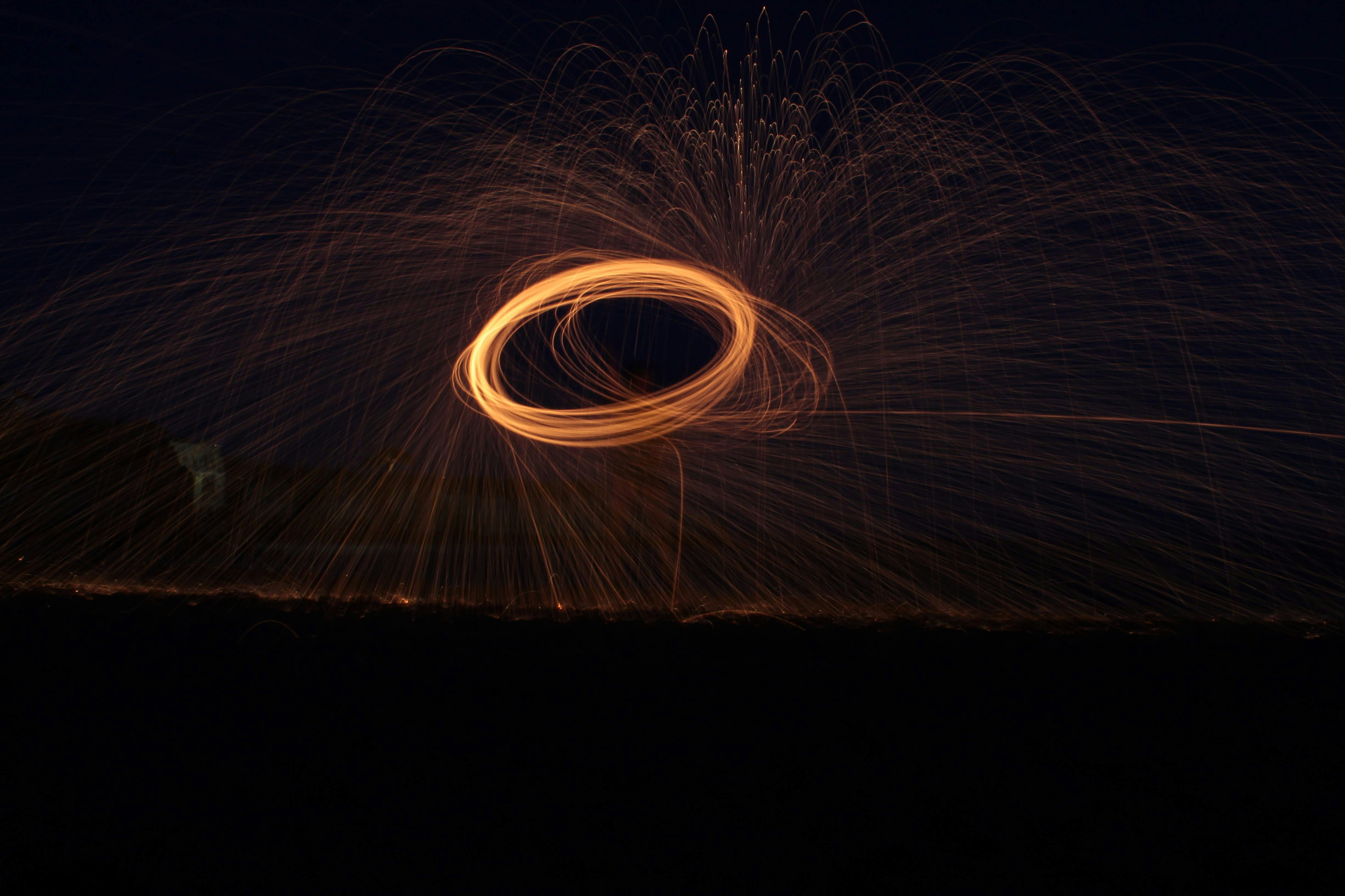 Orbital Ring: Firetrail of Steel Wool in the Night