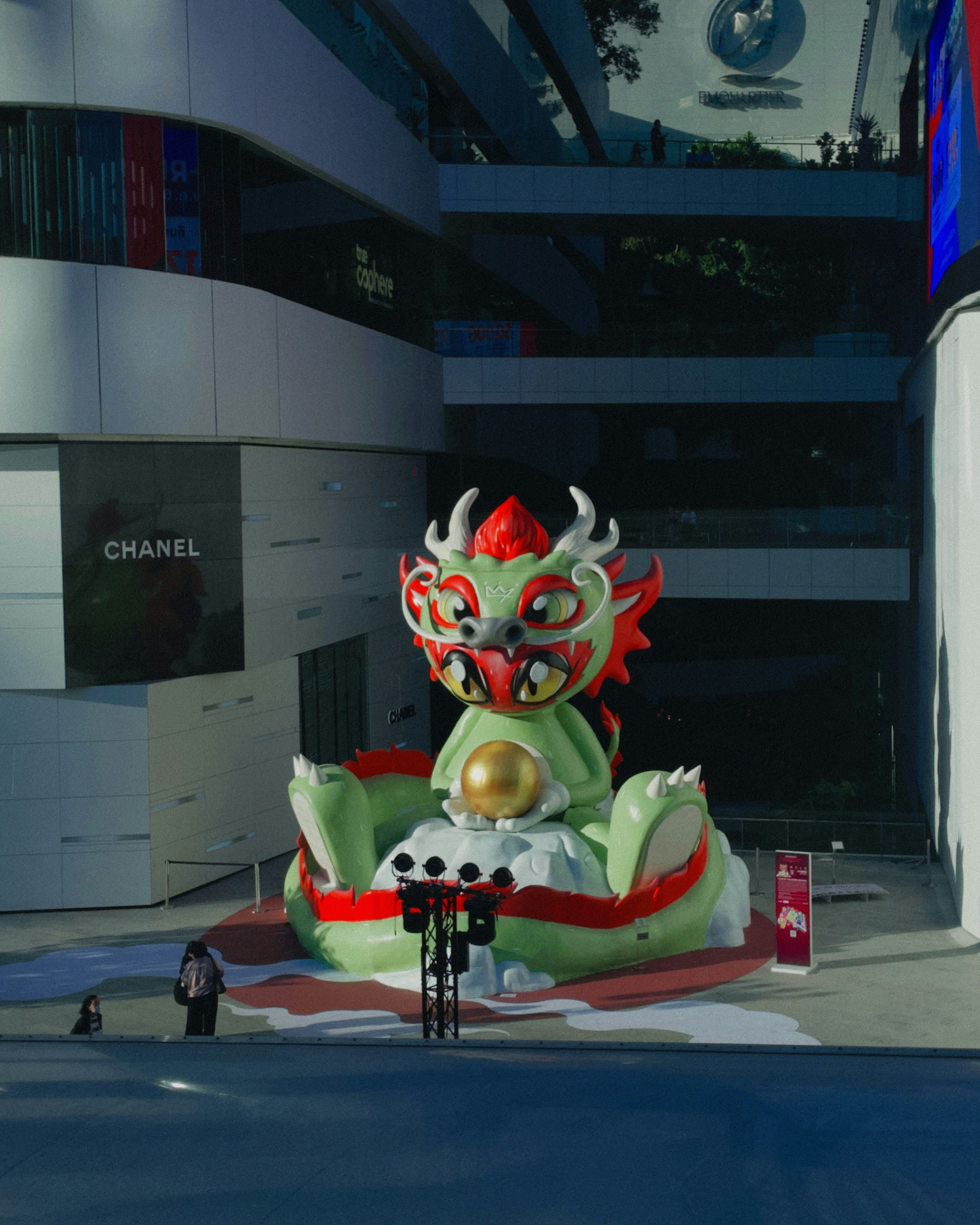 Dragon Lantern at the Glass-Front Mall