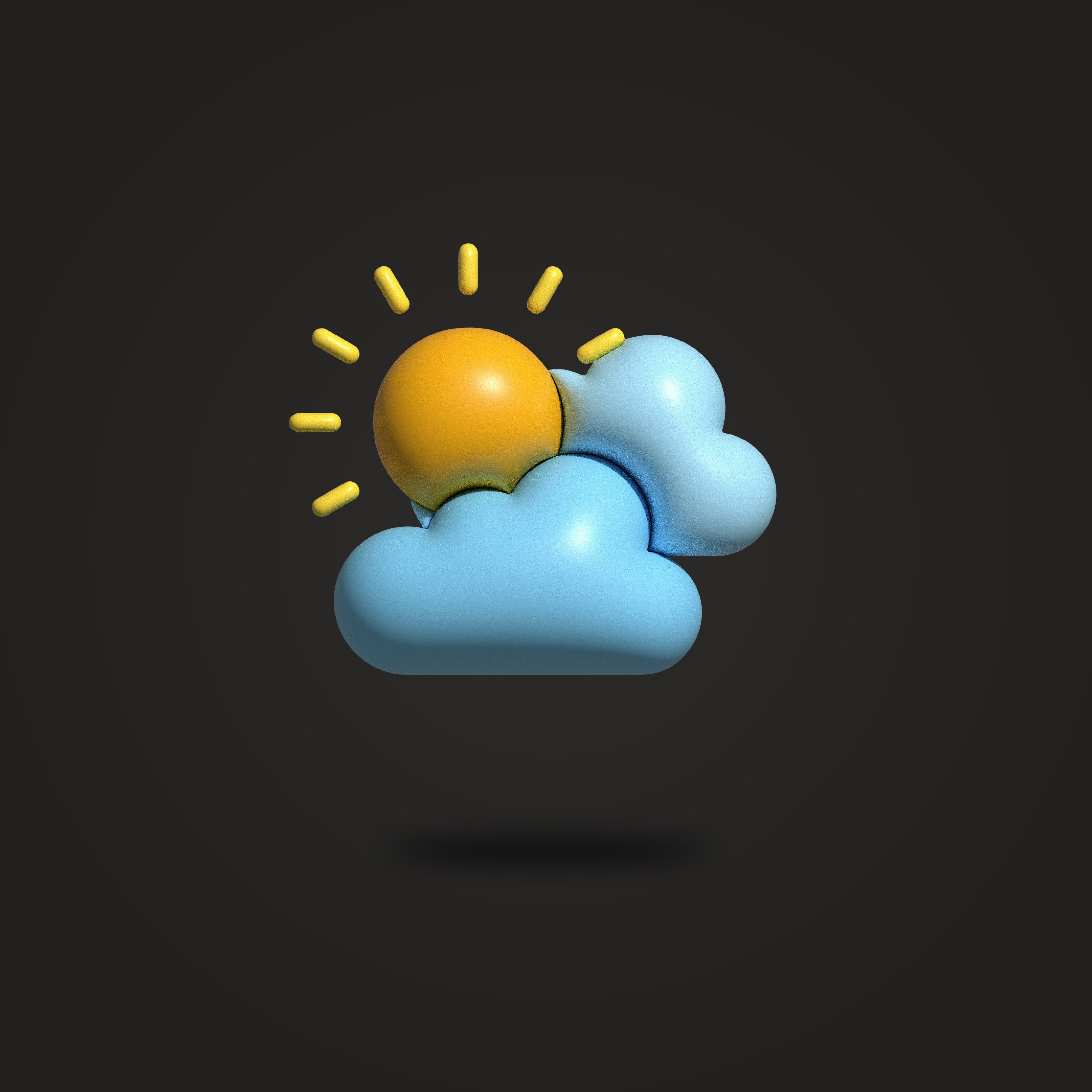 A weather icon with a sun on top of a cloud photo – Free Graphic design ...