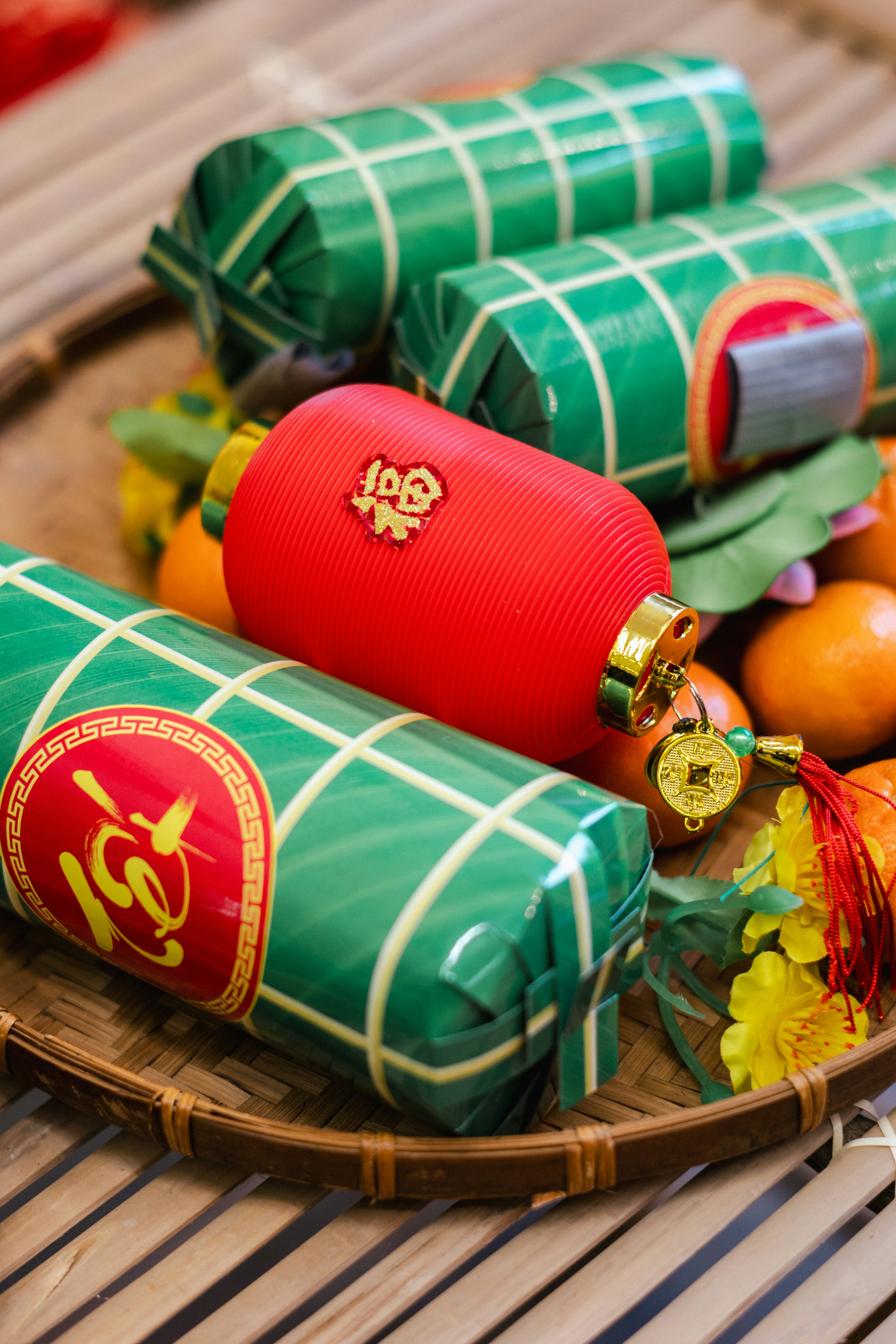 Emerald Wrappings and a Crimson Lantern: A Lunar New Year Still Life
