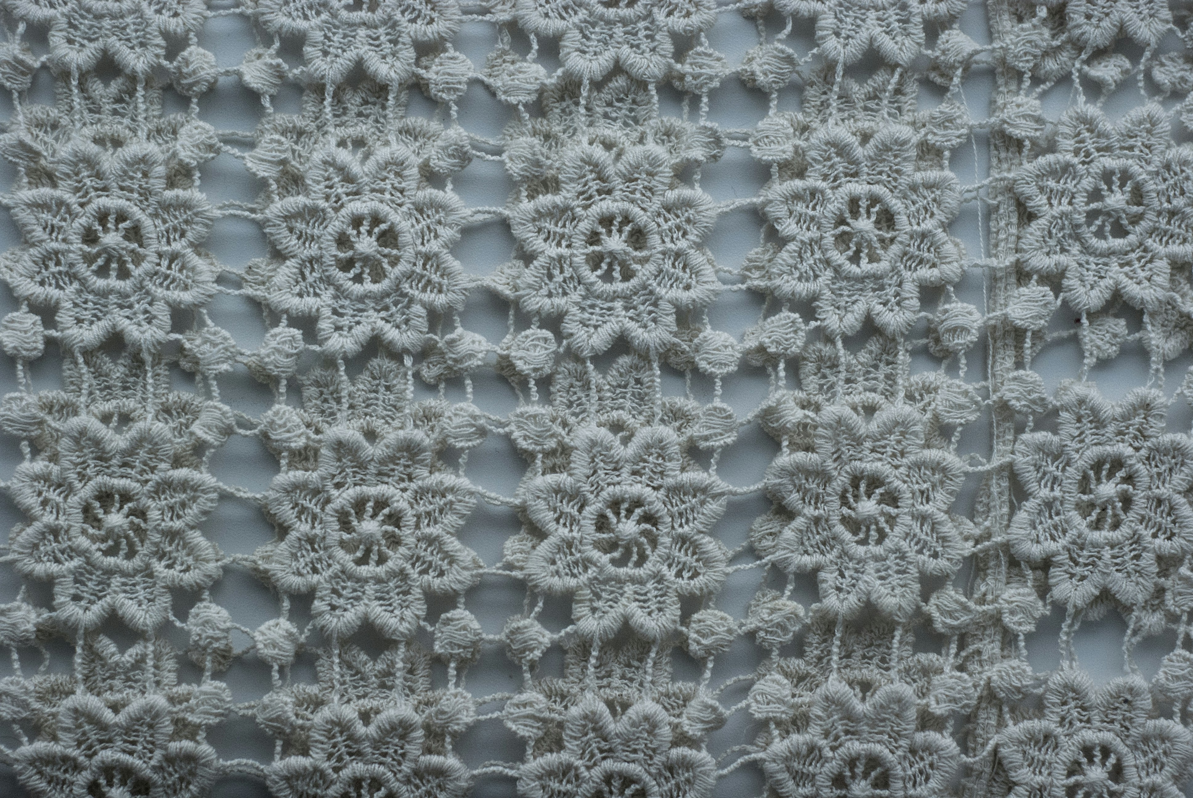 Lace background | a close up of a white crocheted fabric