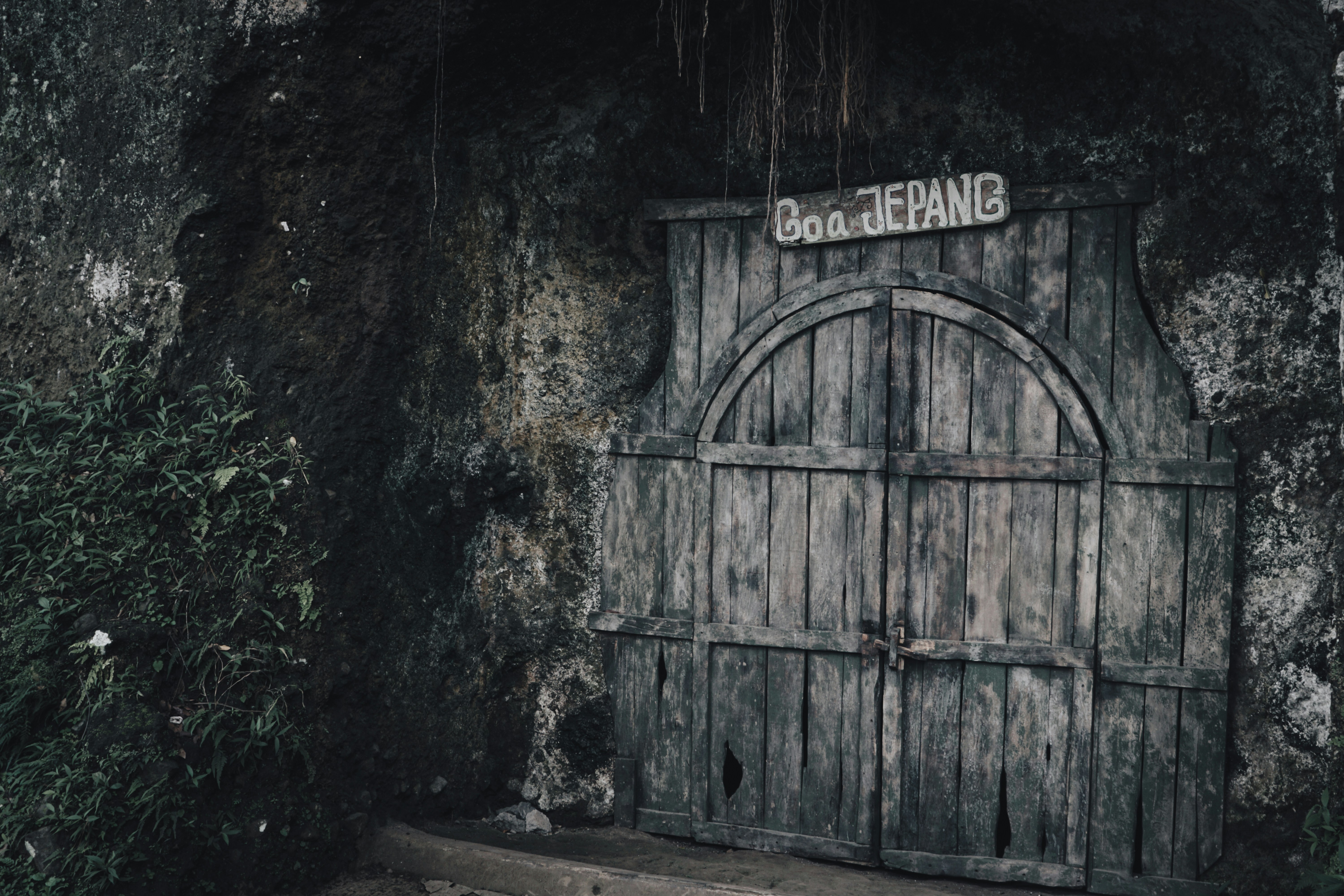 The Gate of Goa Jepang: Weathered Wood at the Edge of Darkness