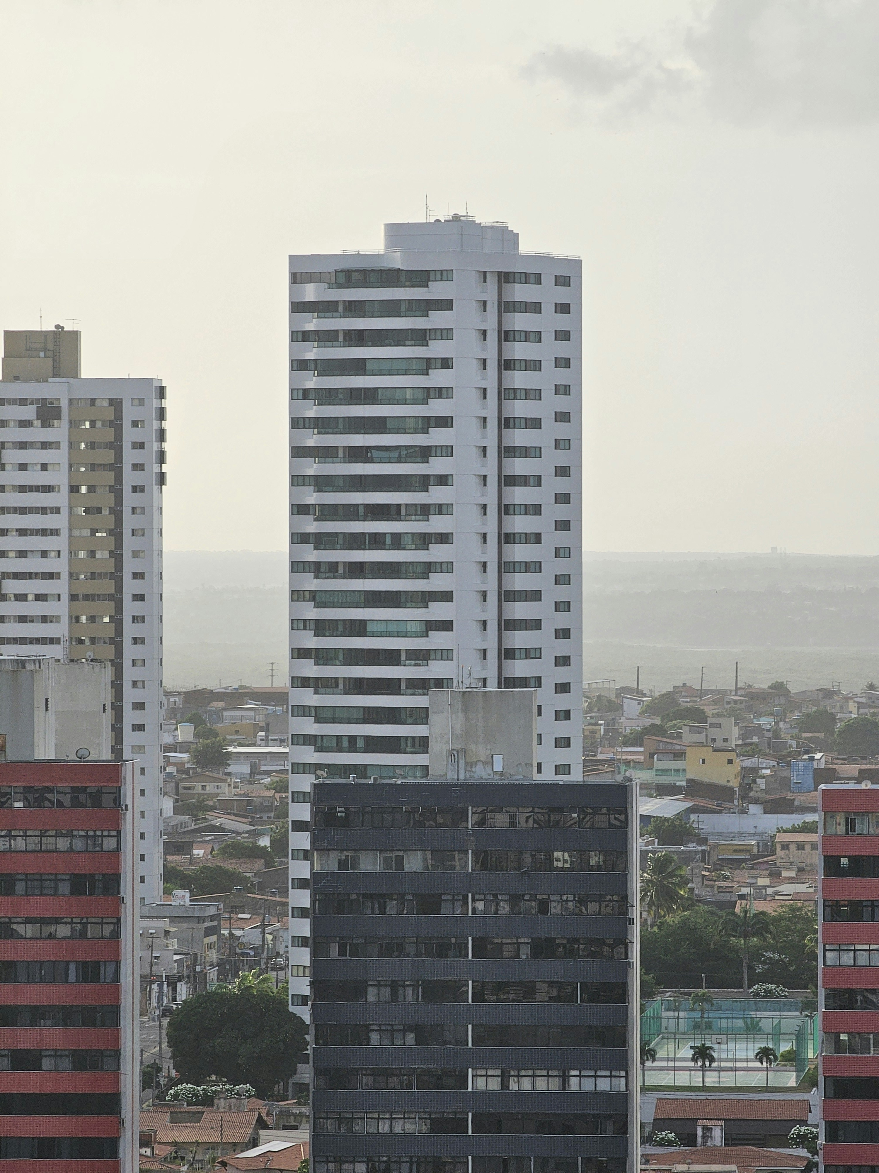 The White Spine Over a Patchwork City