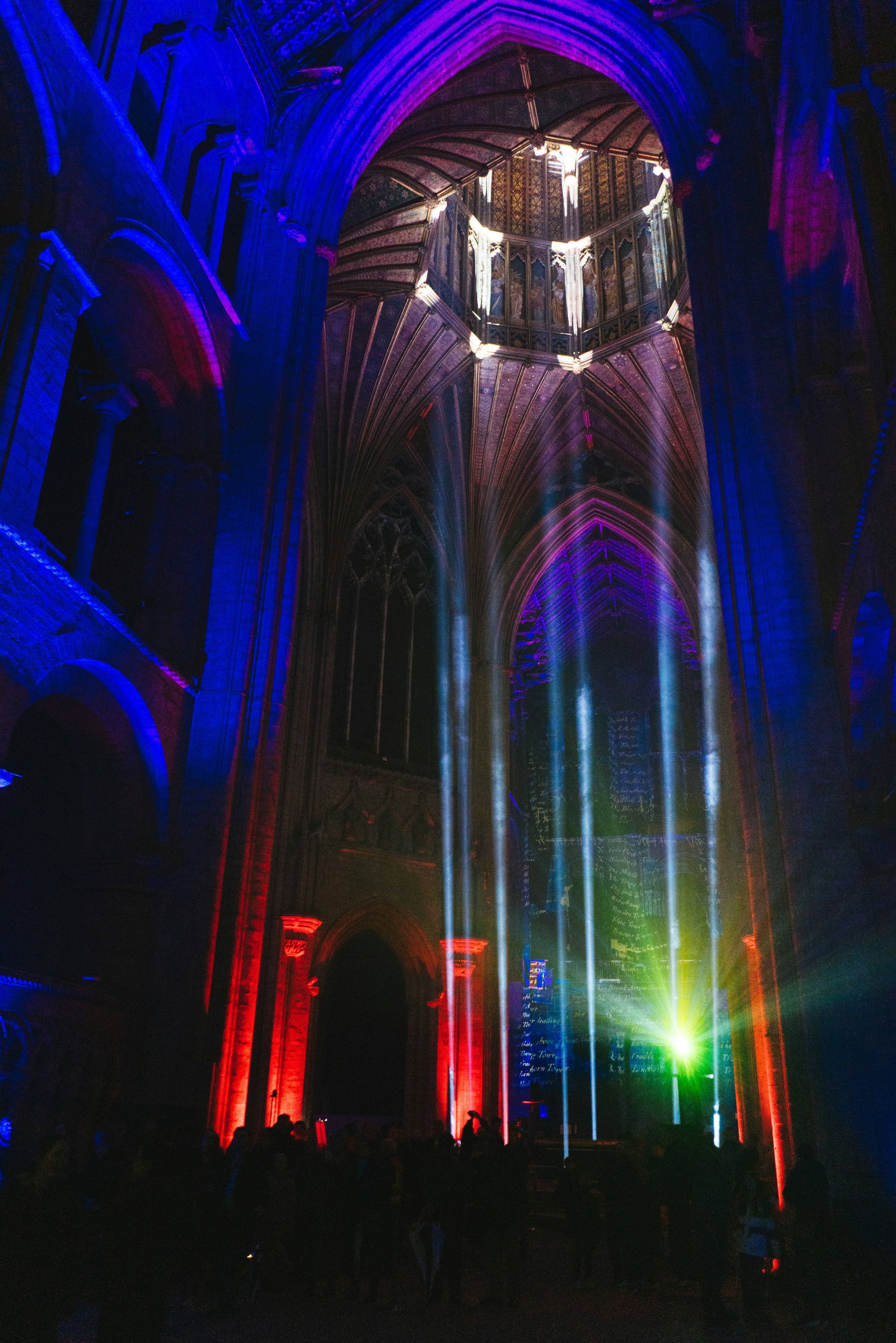 A large cathedral with beams of light coming from the ceiling photo ...