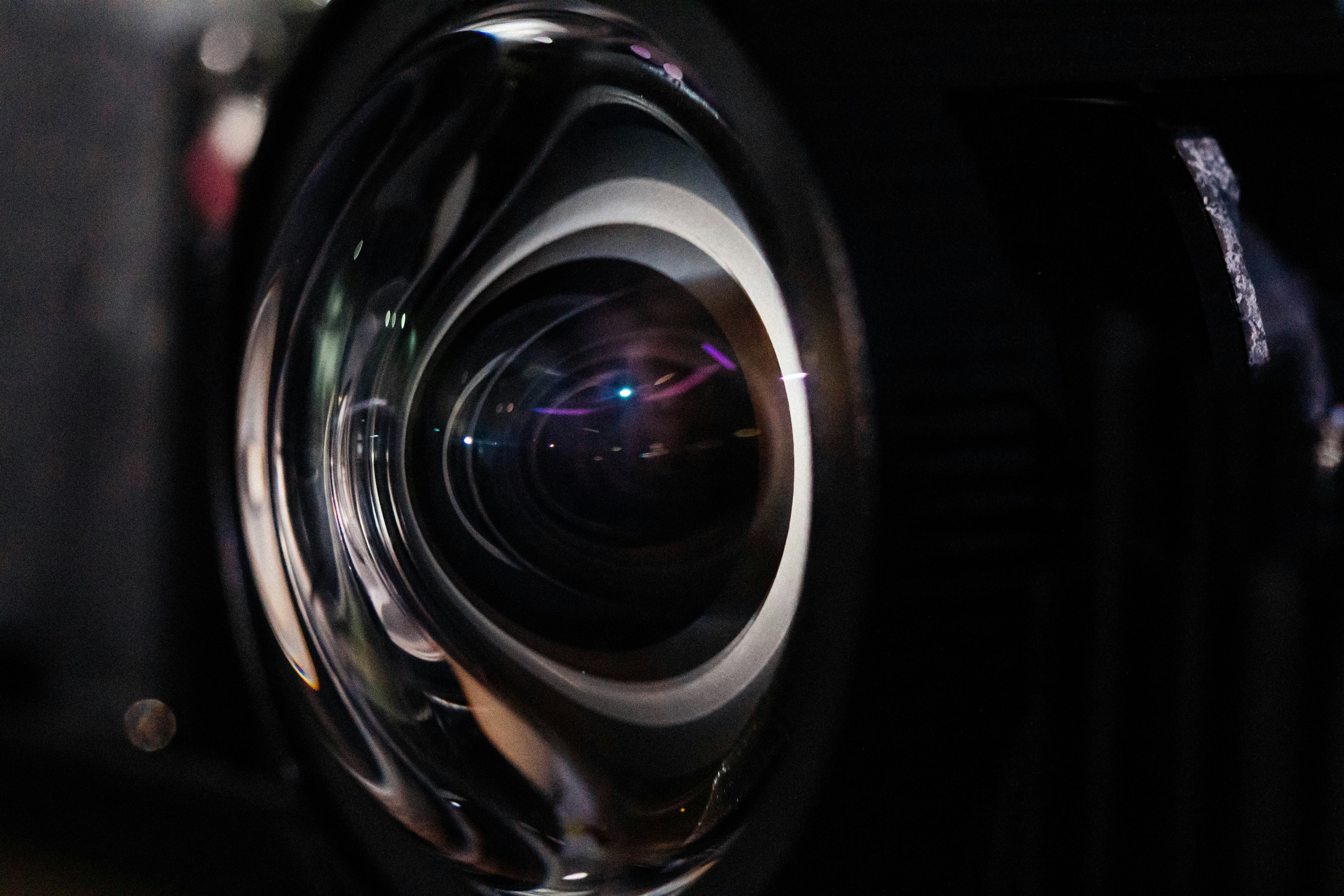 Concentric Gaze: A Macro Portrait of a Camera Lens in Low Light