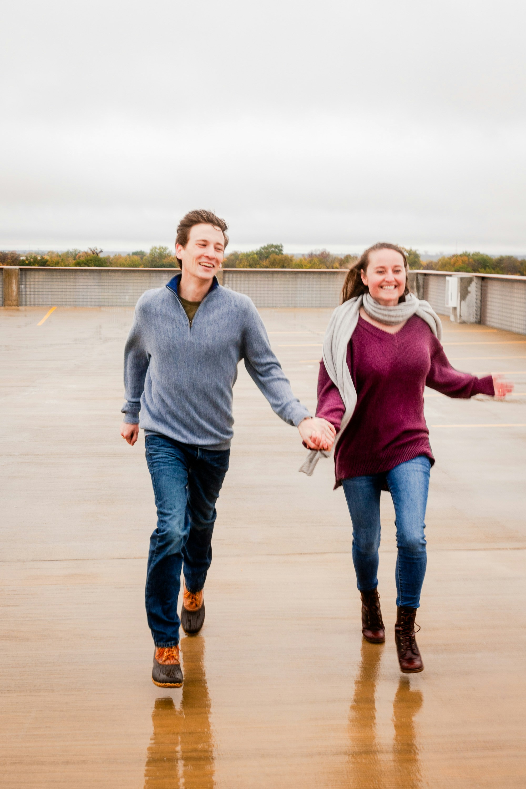 Holding Hands on the Weathered Roof