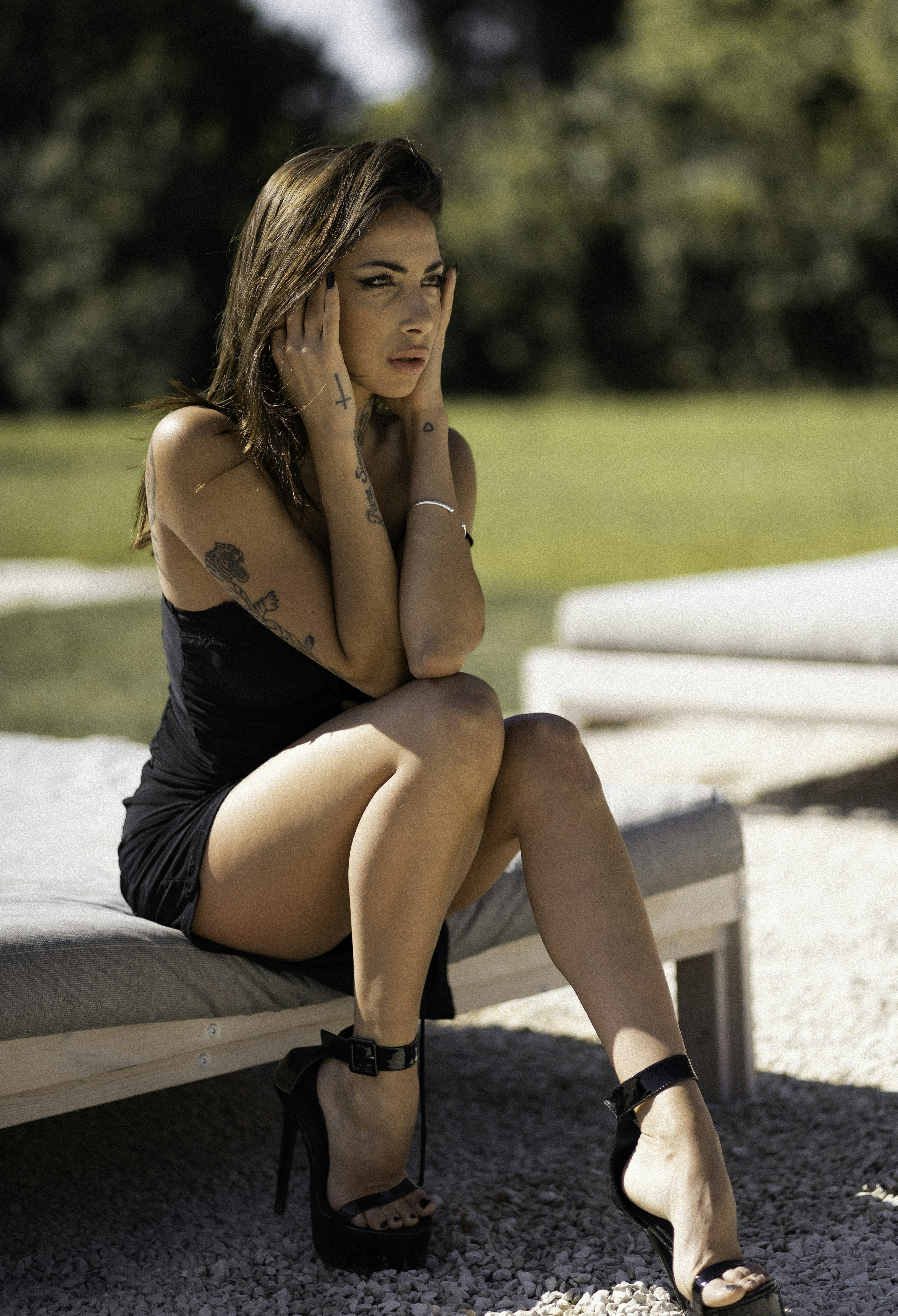Contemplative Moments by the Poolside