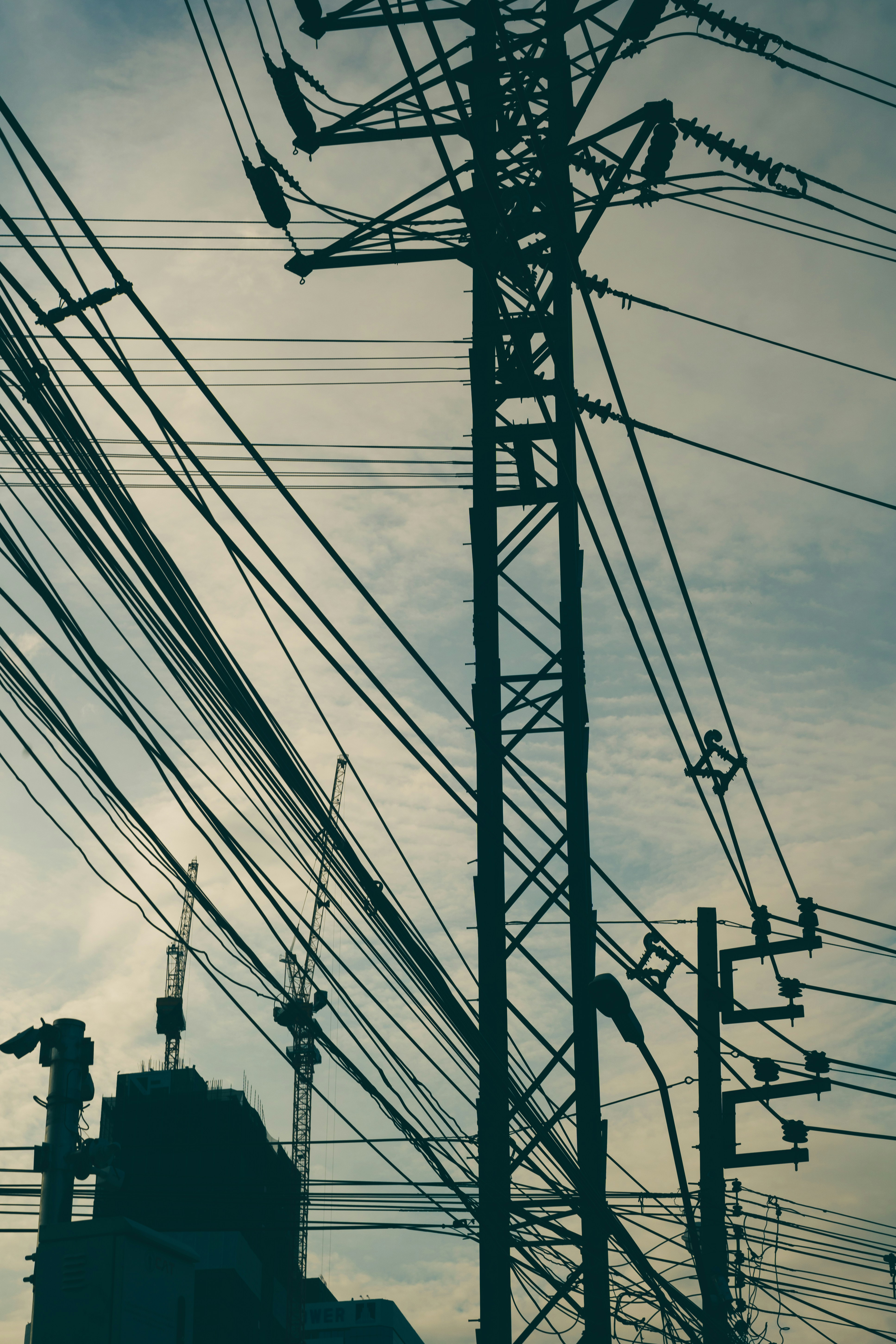 A view of power lines and wires in the sky photo – Free Thailand Image ...