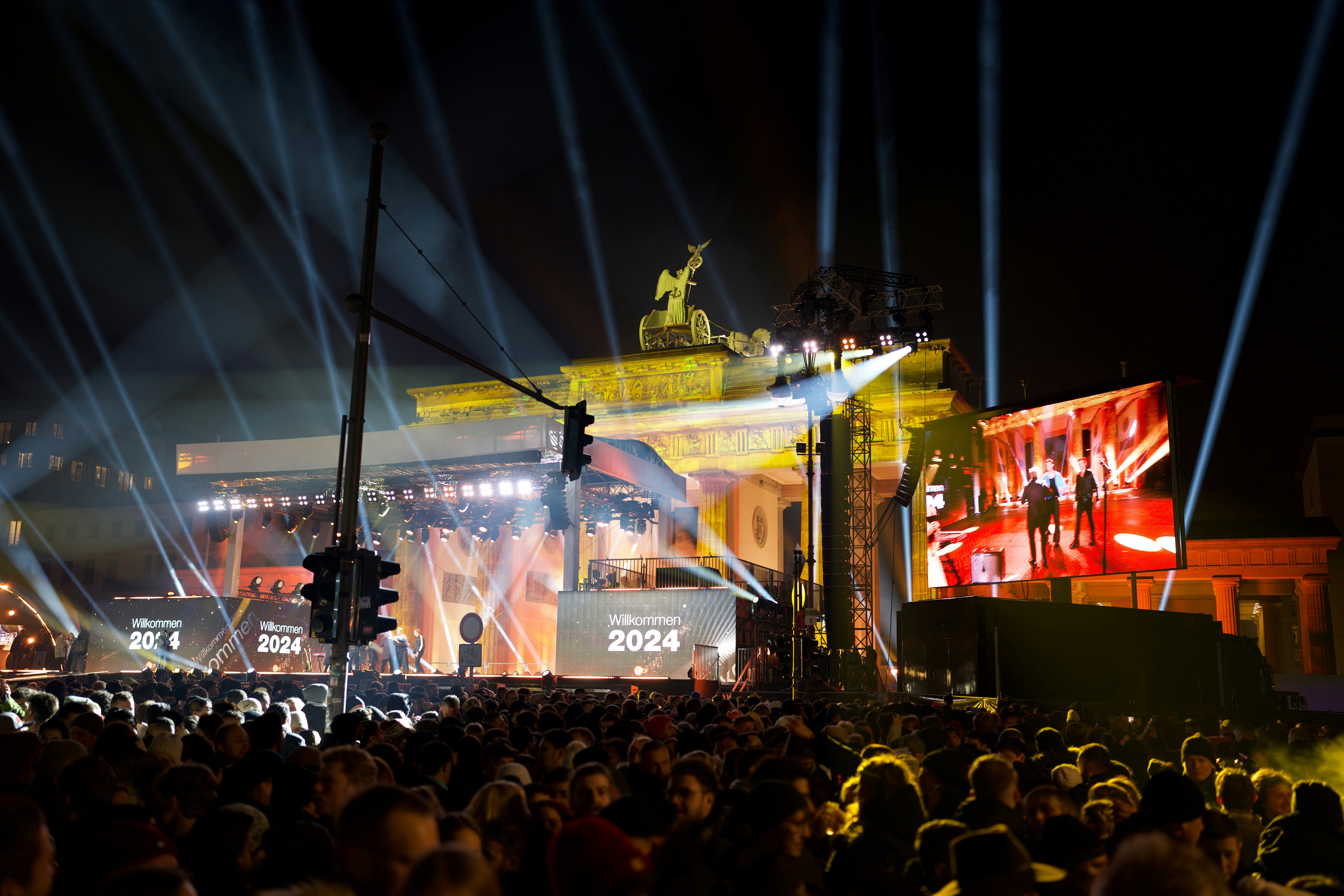 A large crowd of people at a concert photo – Free Brandenburg gate ...